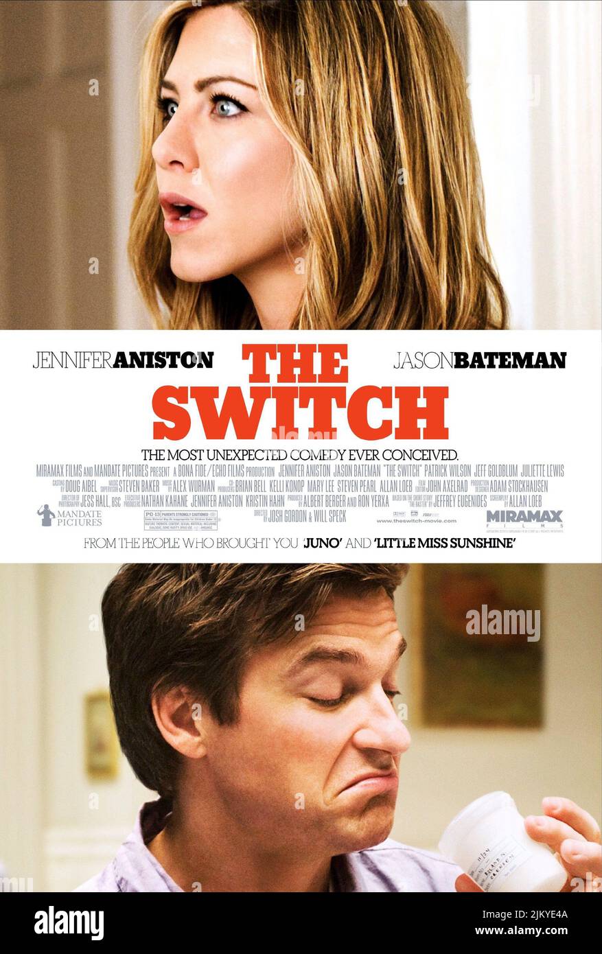 JENNIFER ANISTON, JASON BATEMAN POSTER, THE SWITCH, 2010 Stock Photo ...