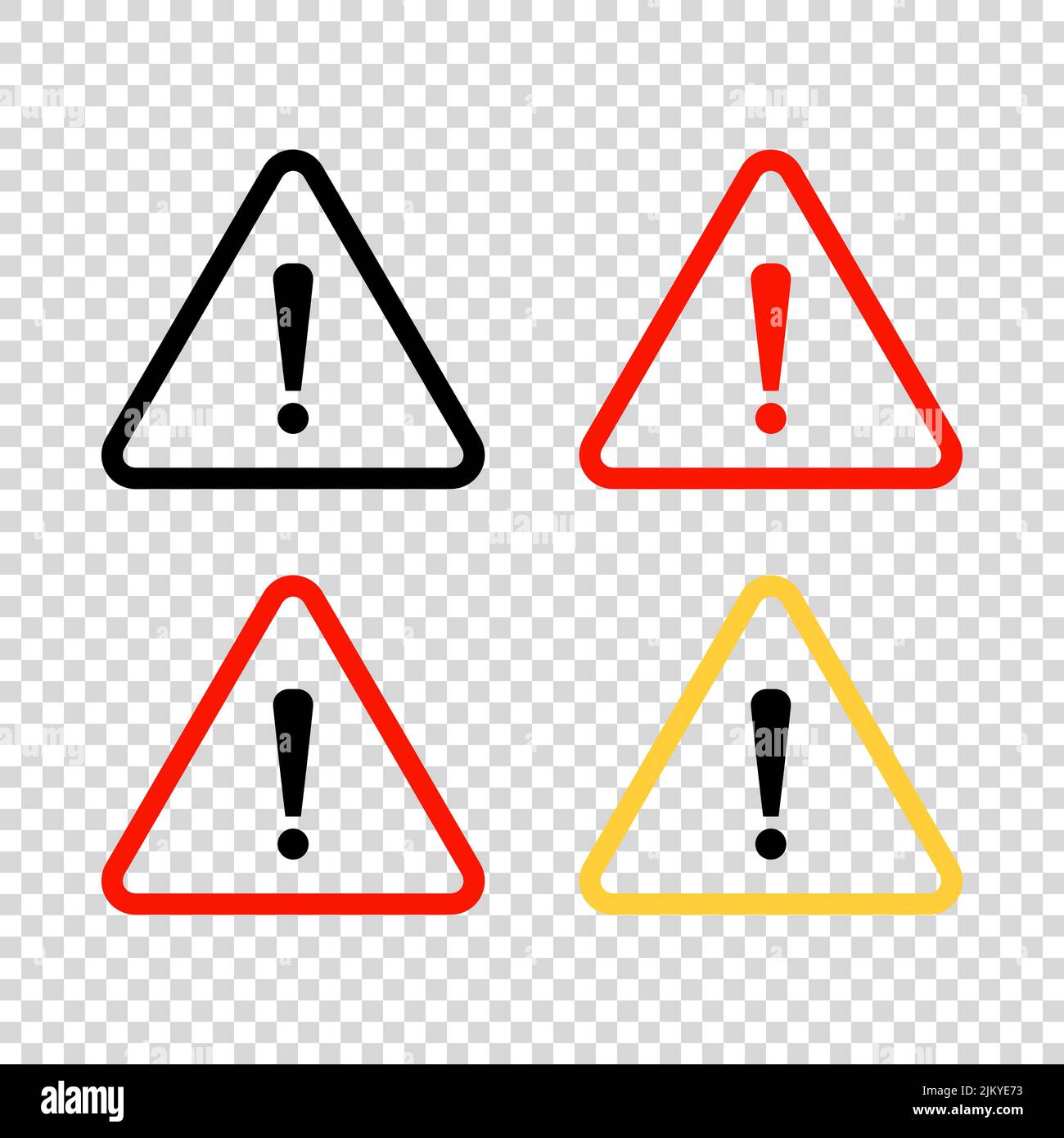 Set warning vector icon. Triangle exclamation icon Stock Vector Image ...