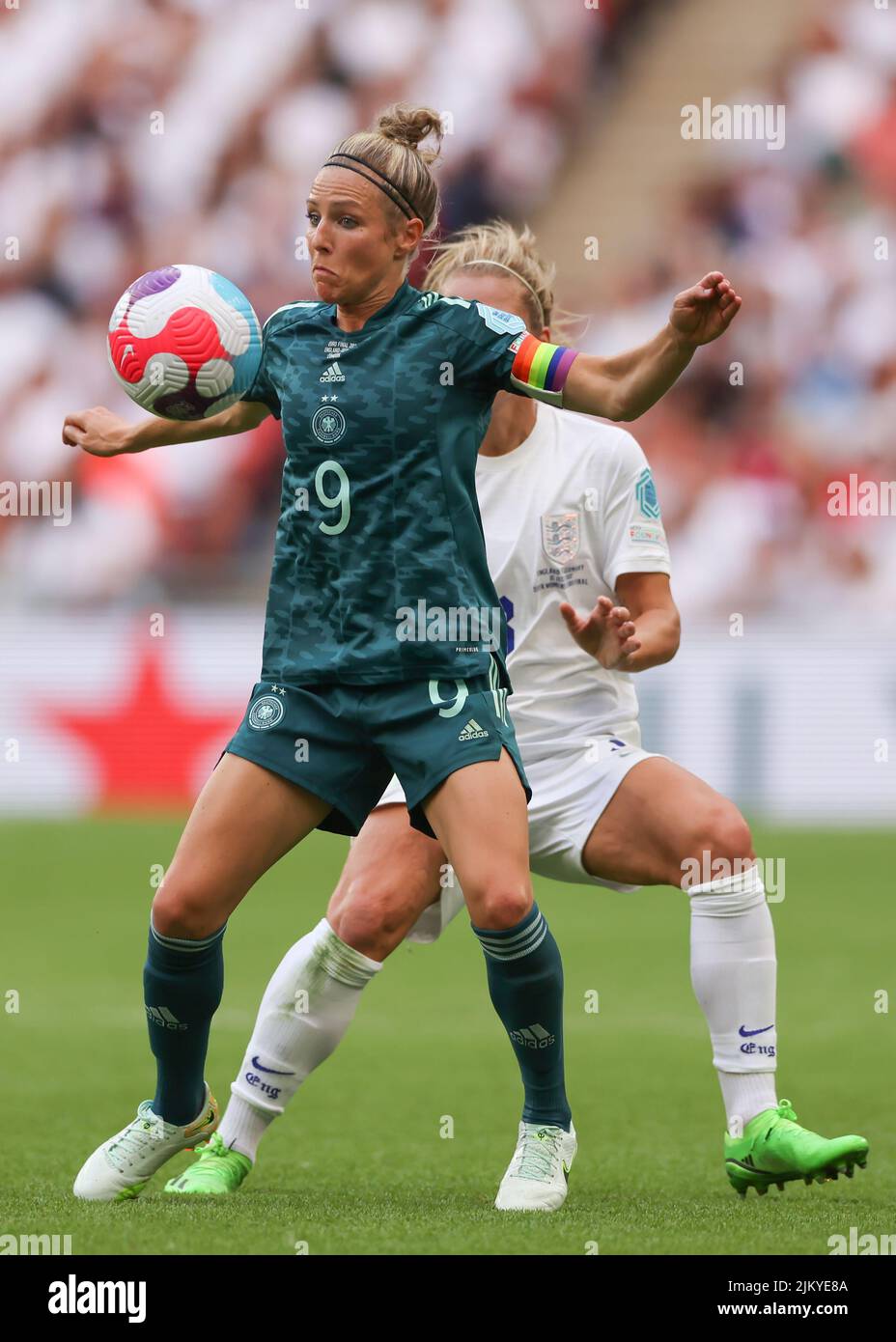 London, England, 31st July 2022. Svenja Huth of Germany controls the ...