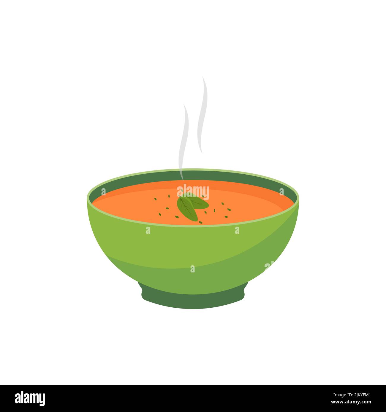 Hot bowl of soup. Soup with vegetables, vector Stock Vector Image & Art ...