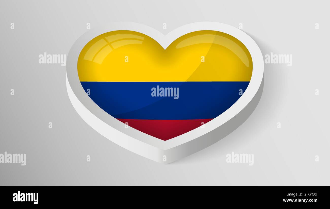 EPS10 Vector Patriotic heart with flag of Colombia. An element of ...