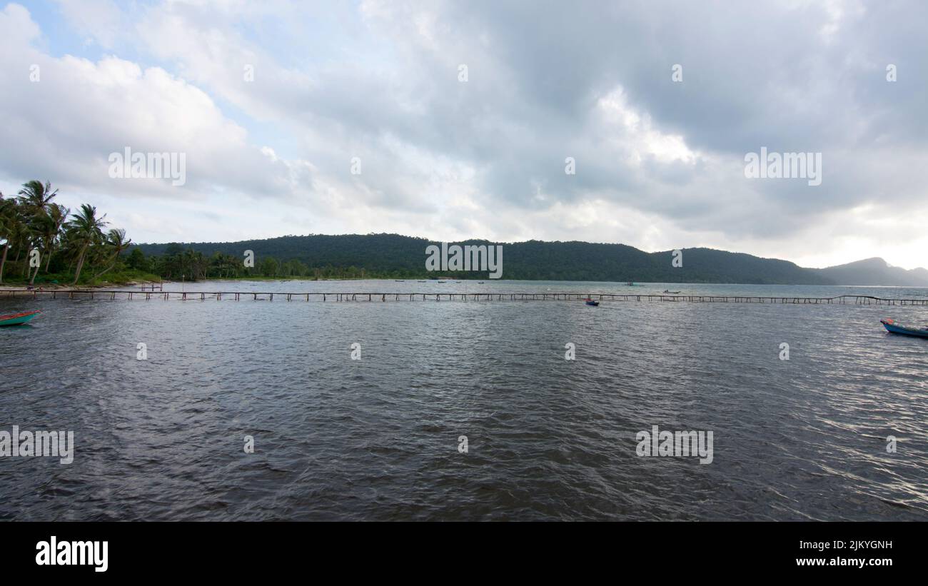 A mesmerizing view of a beautiful seascape under cloudy sky in Phu Quoc ...