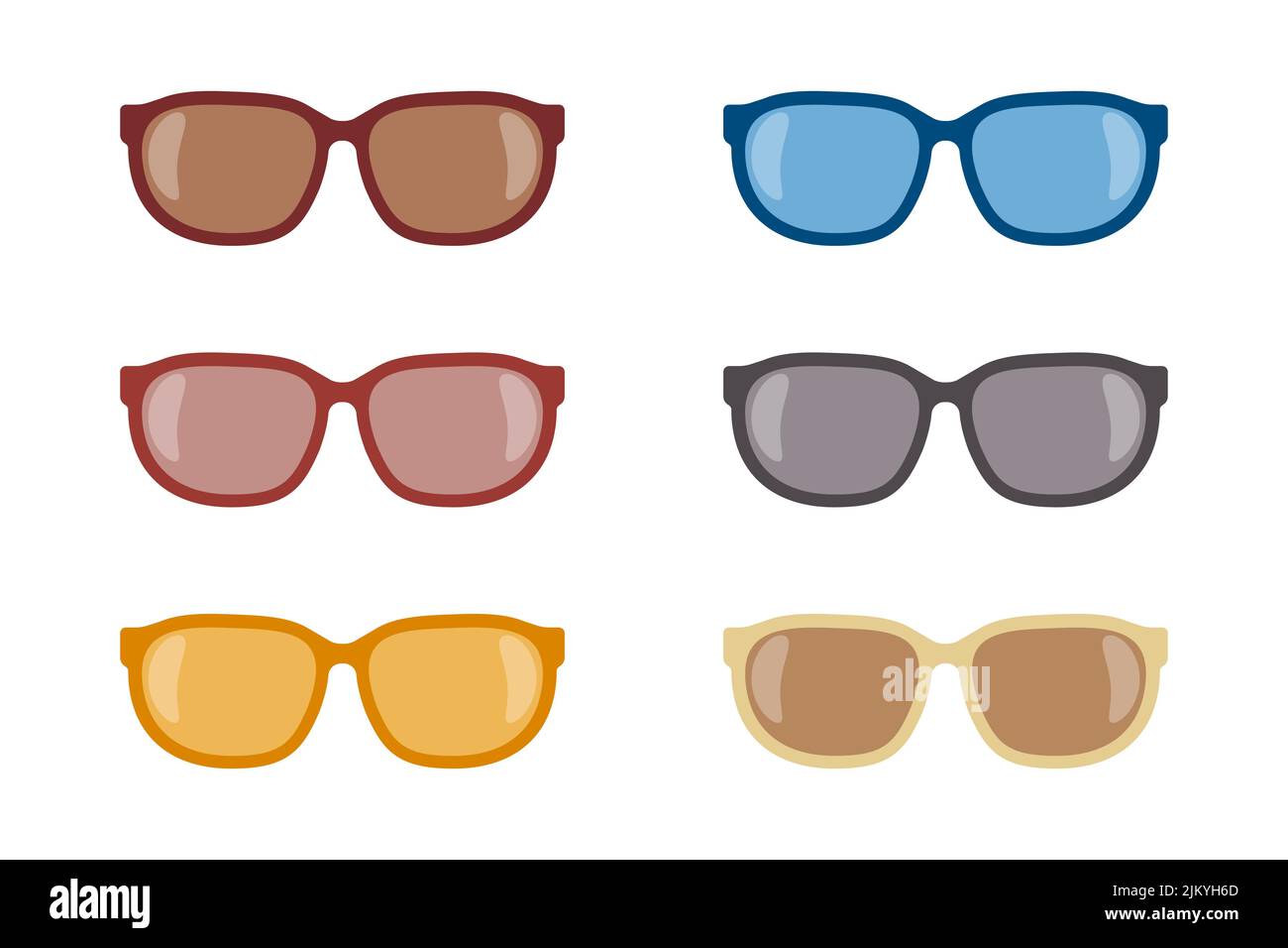 Set summer sunglasses icons isolated on white background. Vector ...