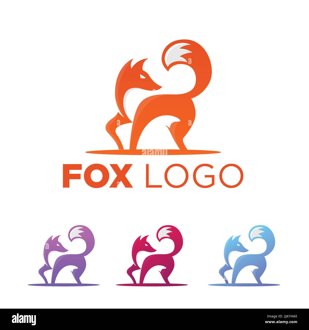 A fox logo design template on a white background Stock Vector Image ...