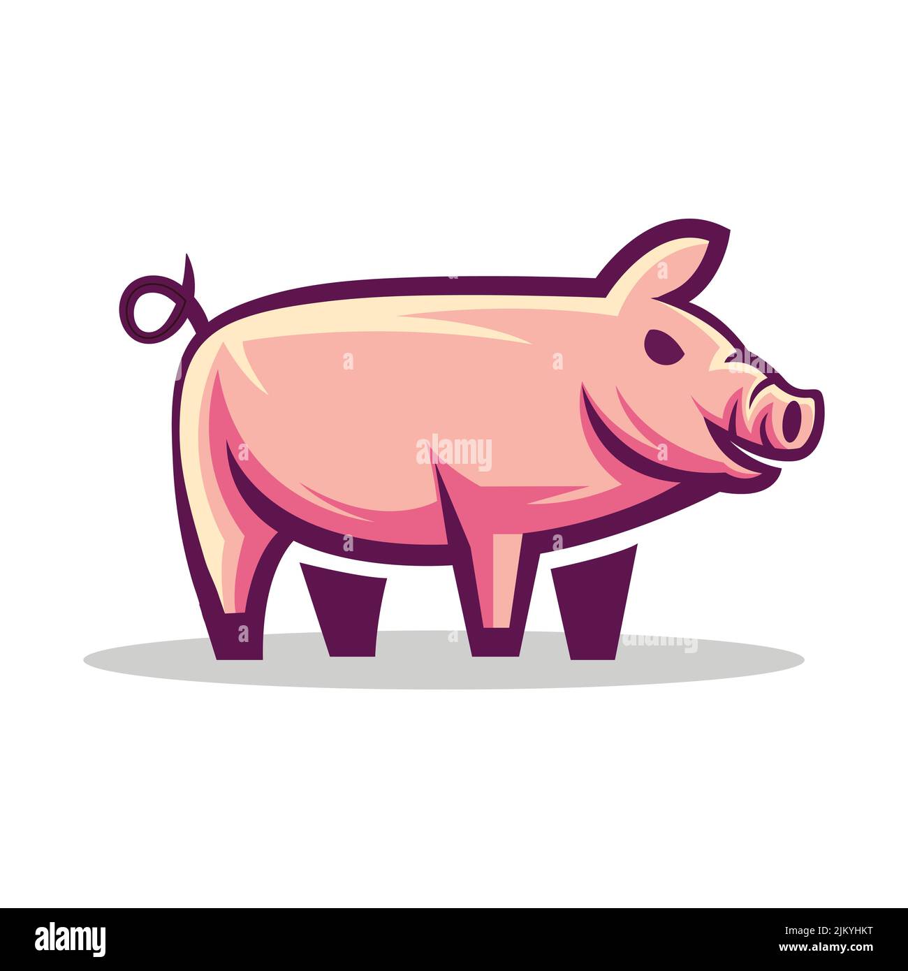 A pig logo design template on white background Stock Vector Image & Art ...
