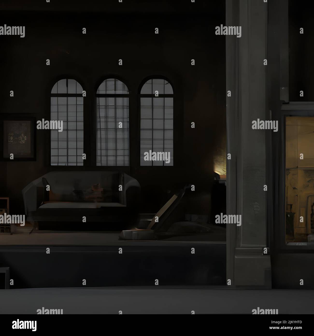 Dark scary gothic haunted house Stock Photo - Alamy