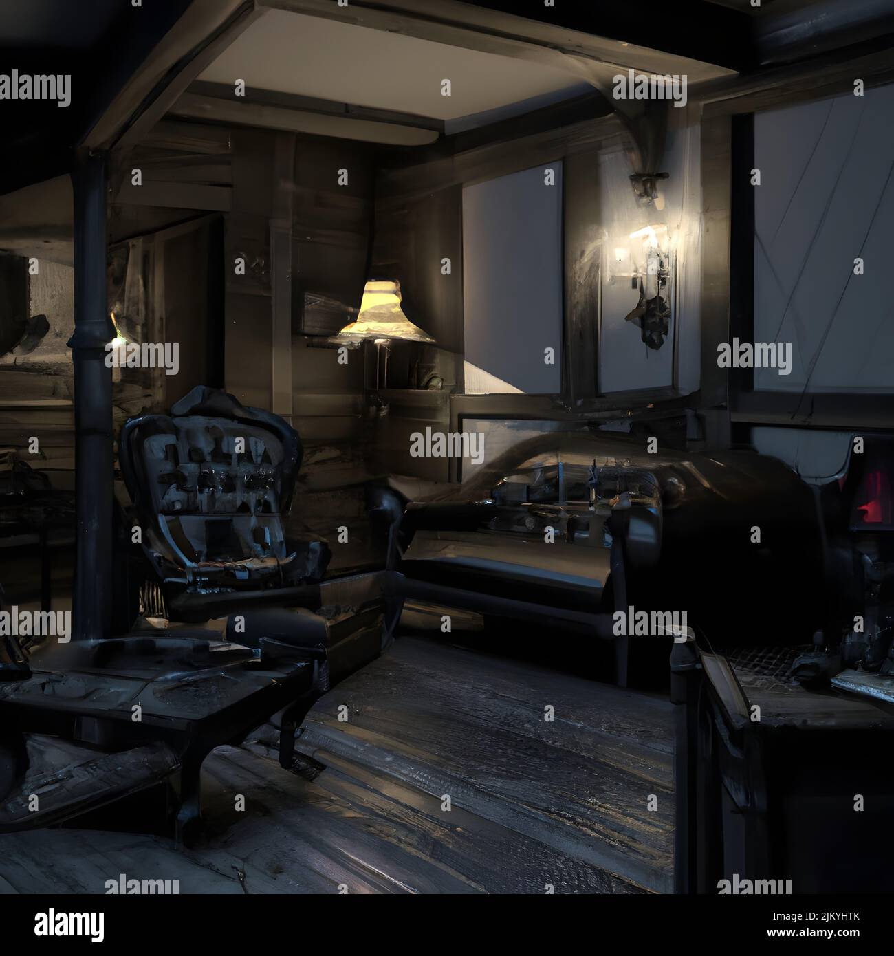 Dark scary gothic haunted house Stock Photo - Alamy