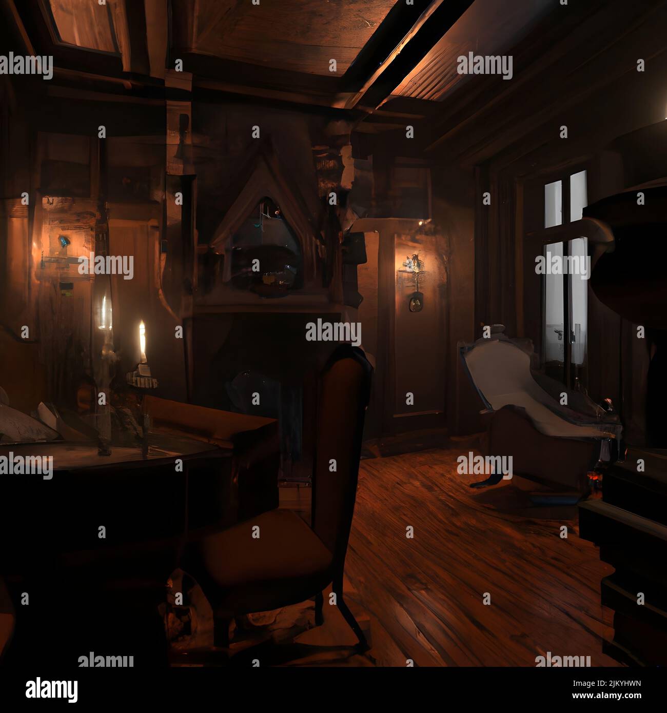 Dark scary gothic haunted house Stock Photo - Alamy