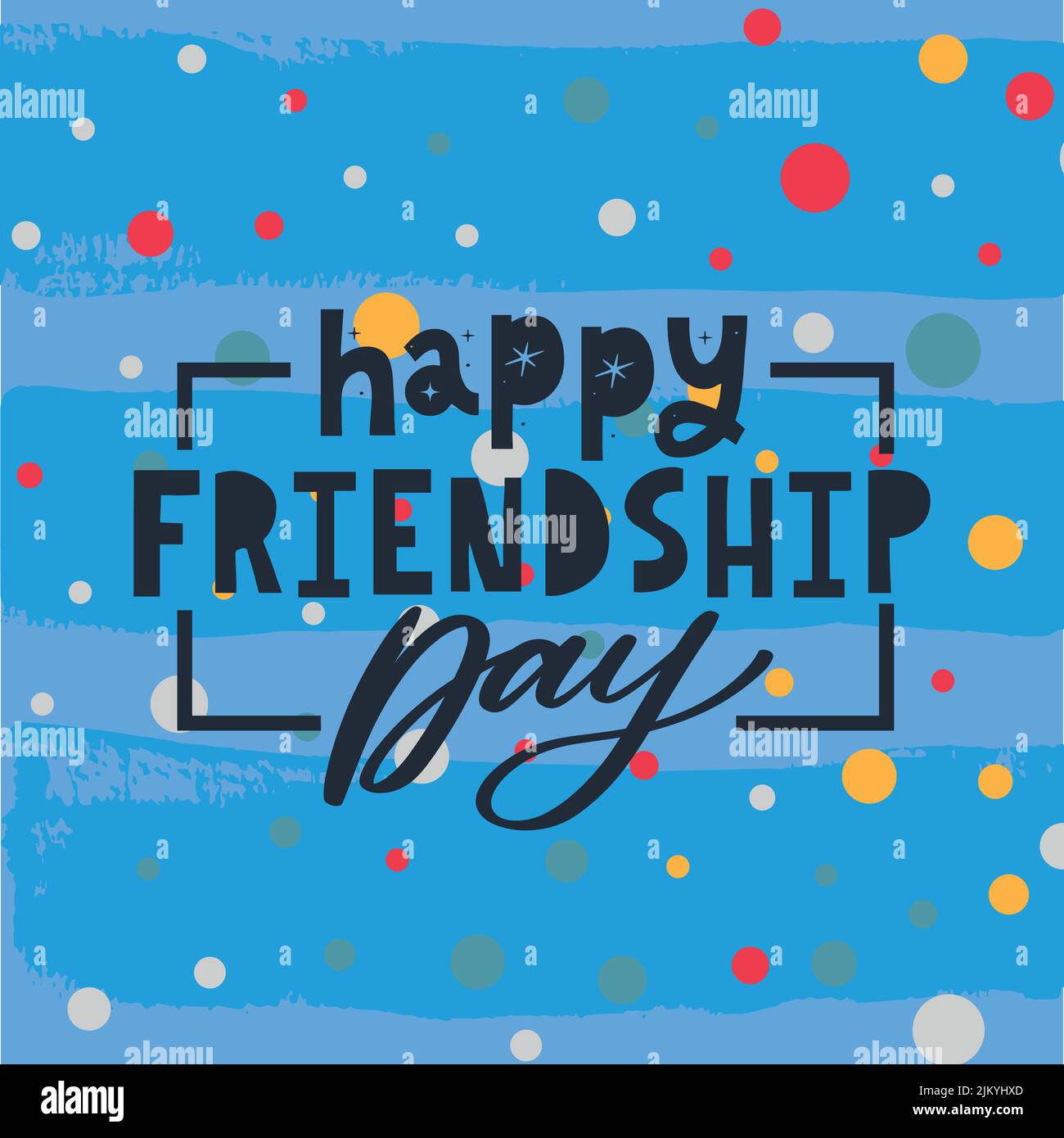 Friendship day vector illustration with text and elements for ...