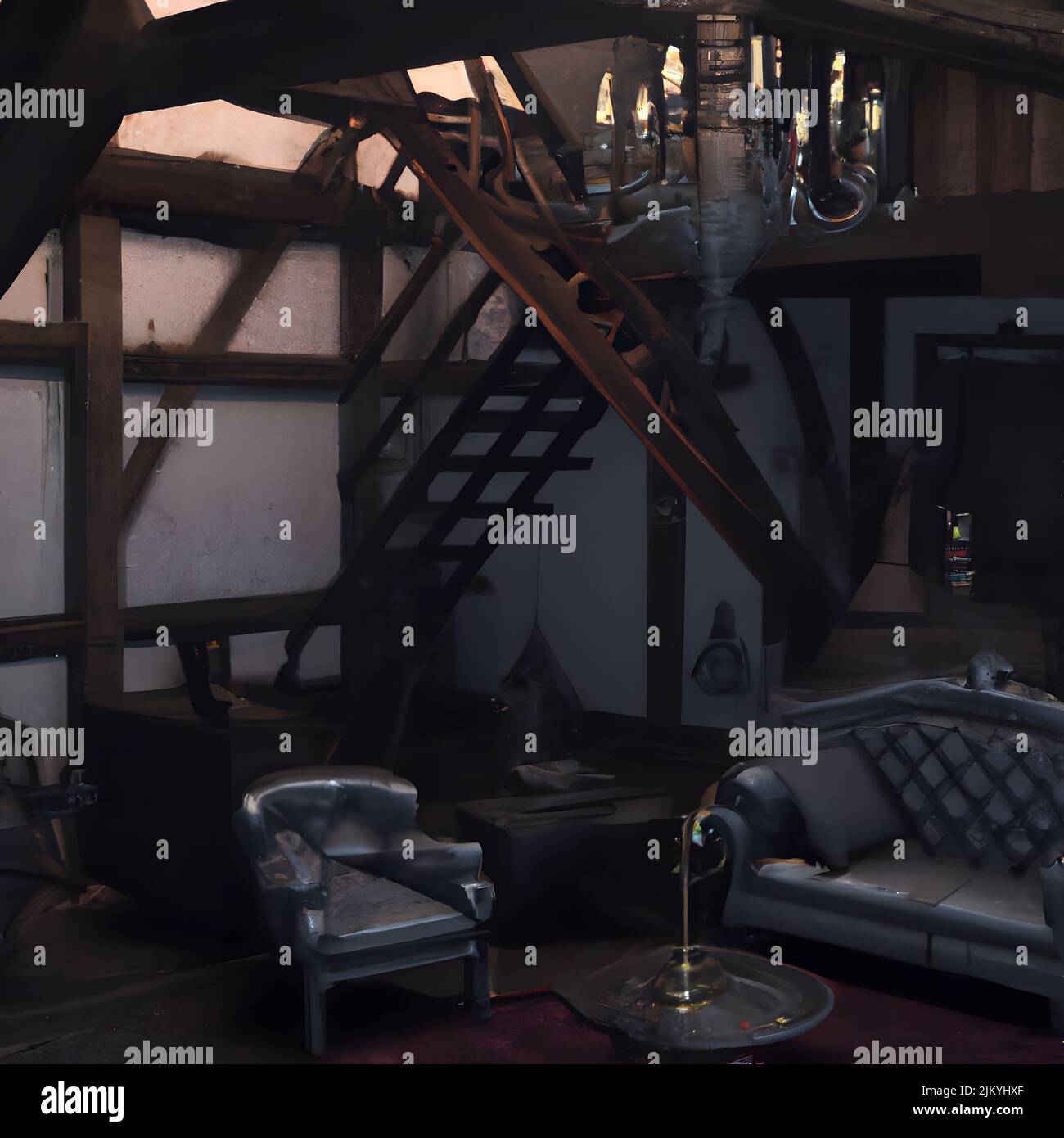 Dark scary gothic haunted house Stock Photo - Alamy