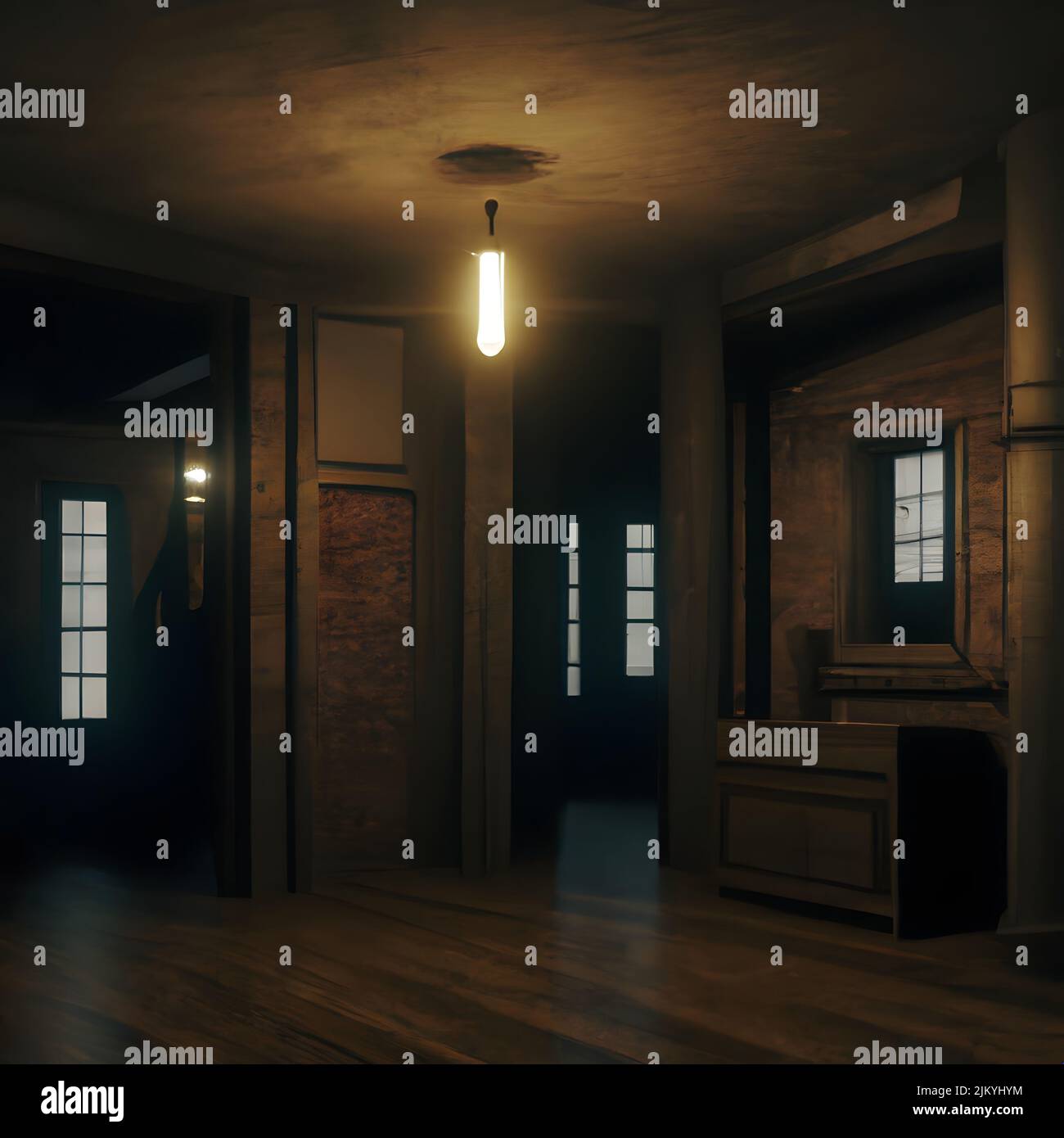 Dark scary gothic haunted house Stock Photo - Alamy