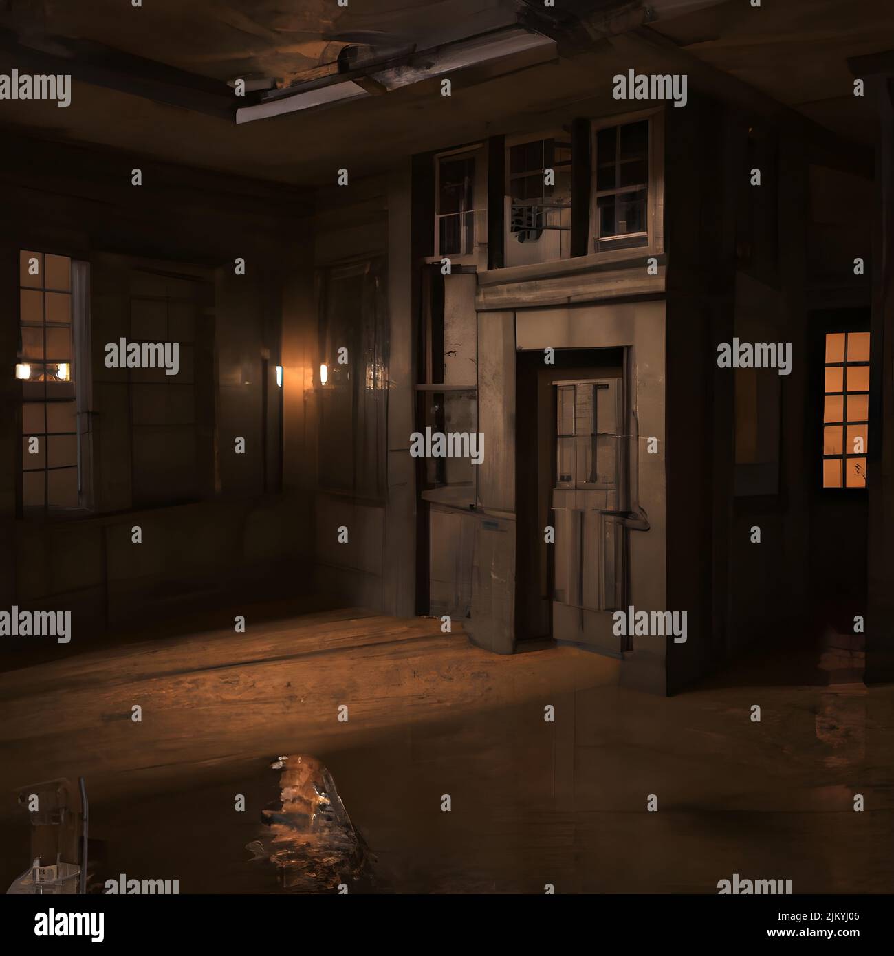 Dark scary gothic haunted house Stock Photo - Alamy