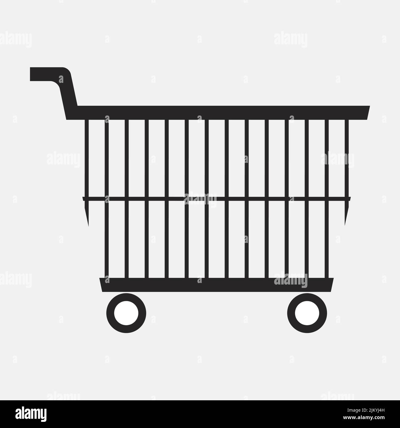 Black metal shopping trolley in modern flat style. Shop equipment ... Black metal shopping trolley in modern flat style. Shop equipment ...