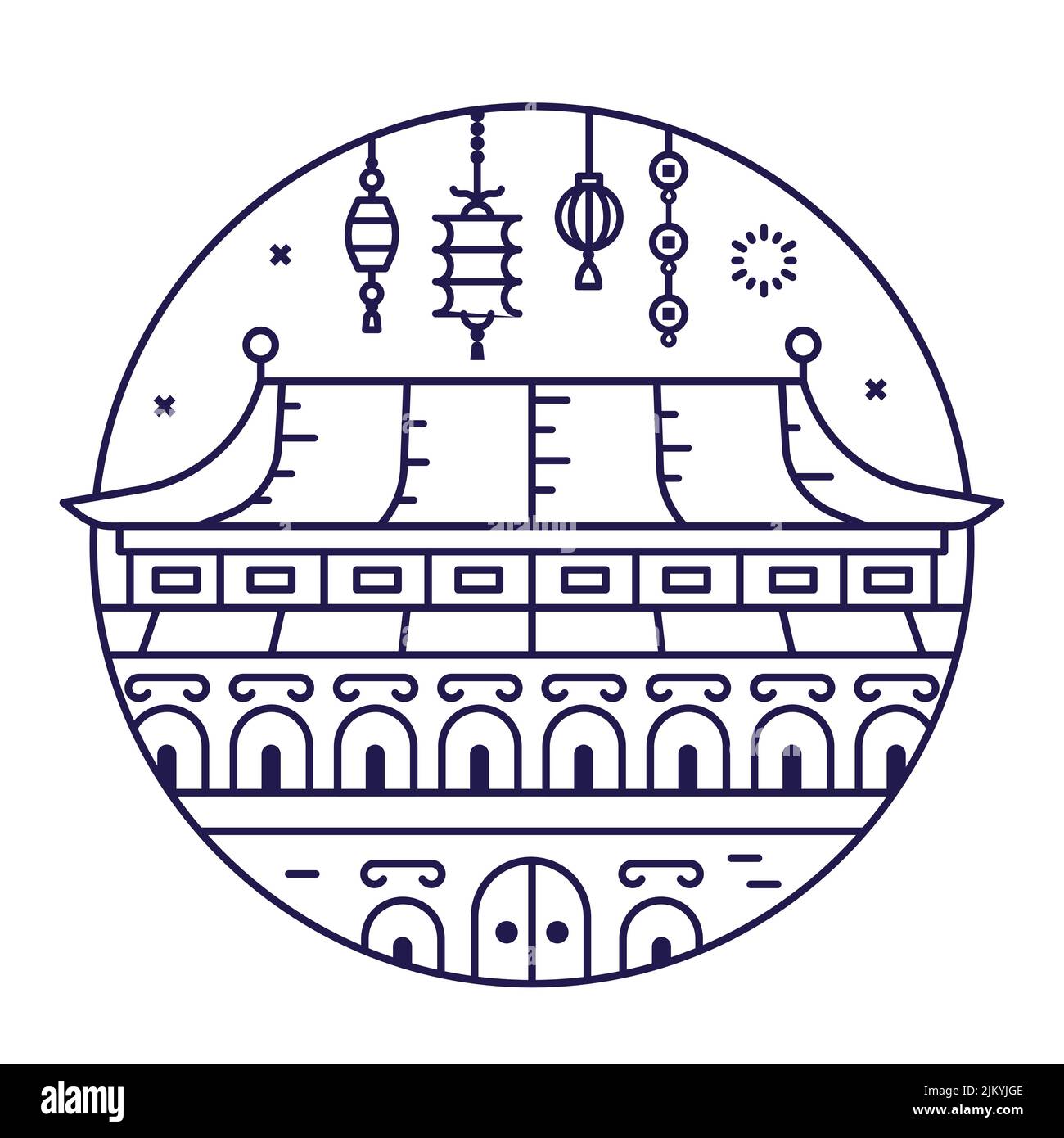 Chinese historical building Stock Vector Images - Alamy