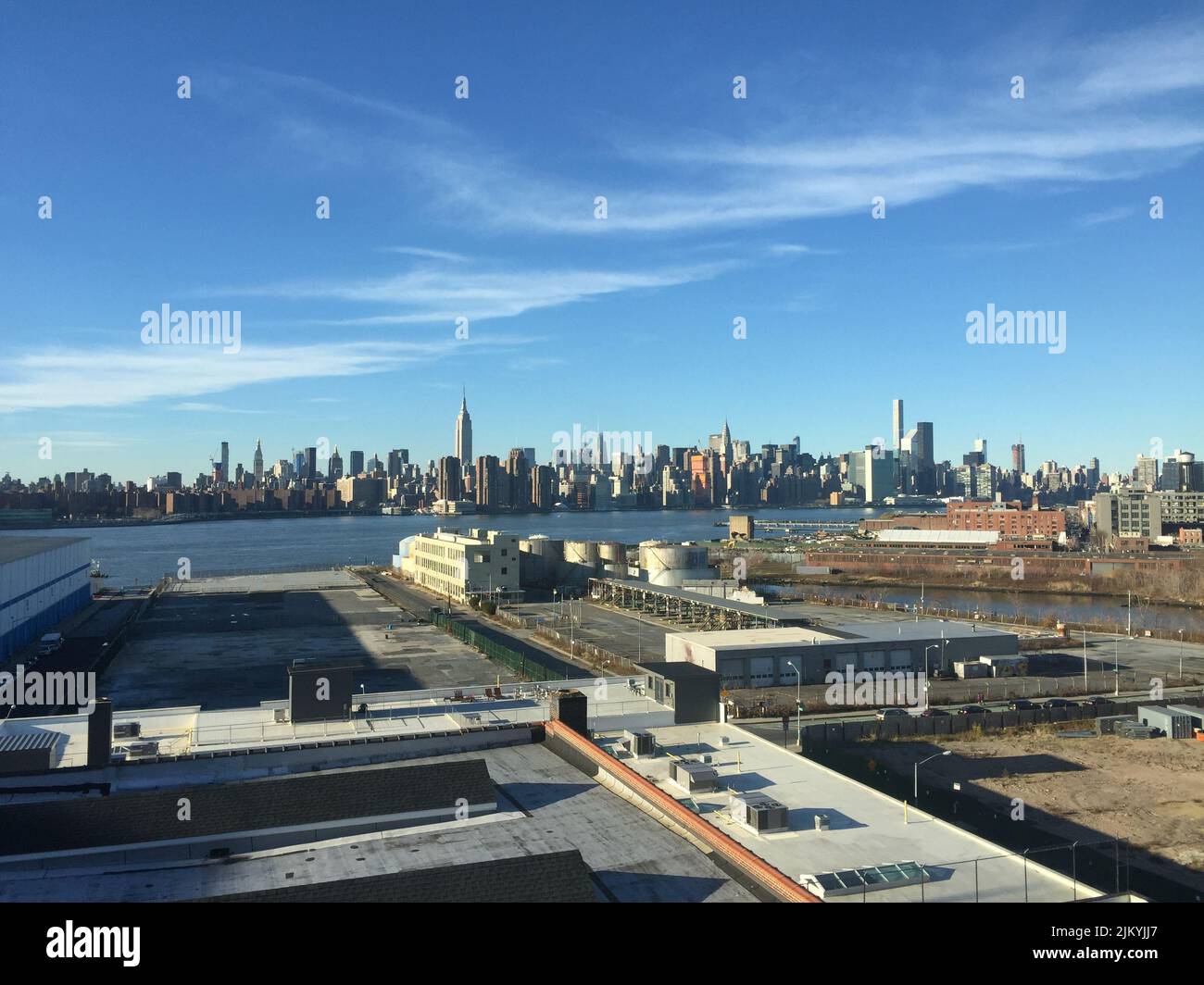 An aerial view of a city with skyscraper buildings Stock Photo - Alamy