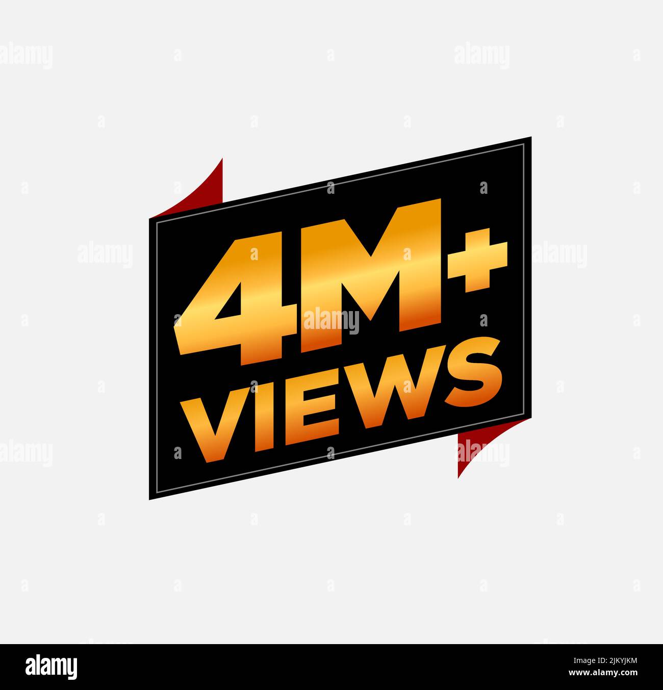 A golden 4M plus views logo isolated on a white background Stock Vector ...
