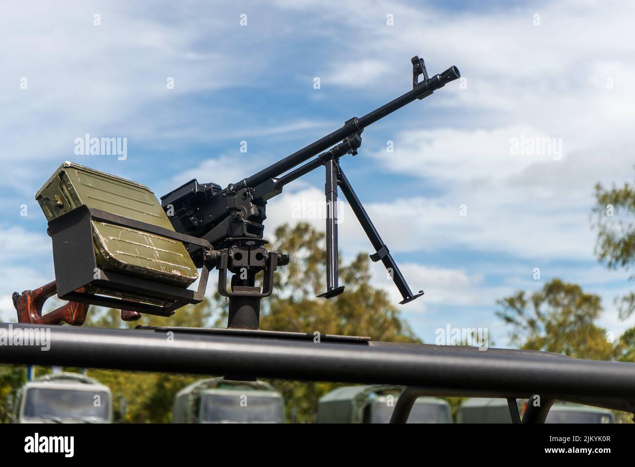 Machine gun mounted on a combat vehicle Stock Photo - Alamy