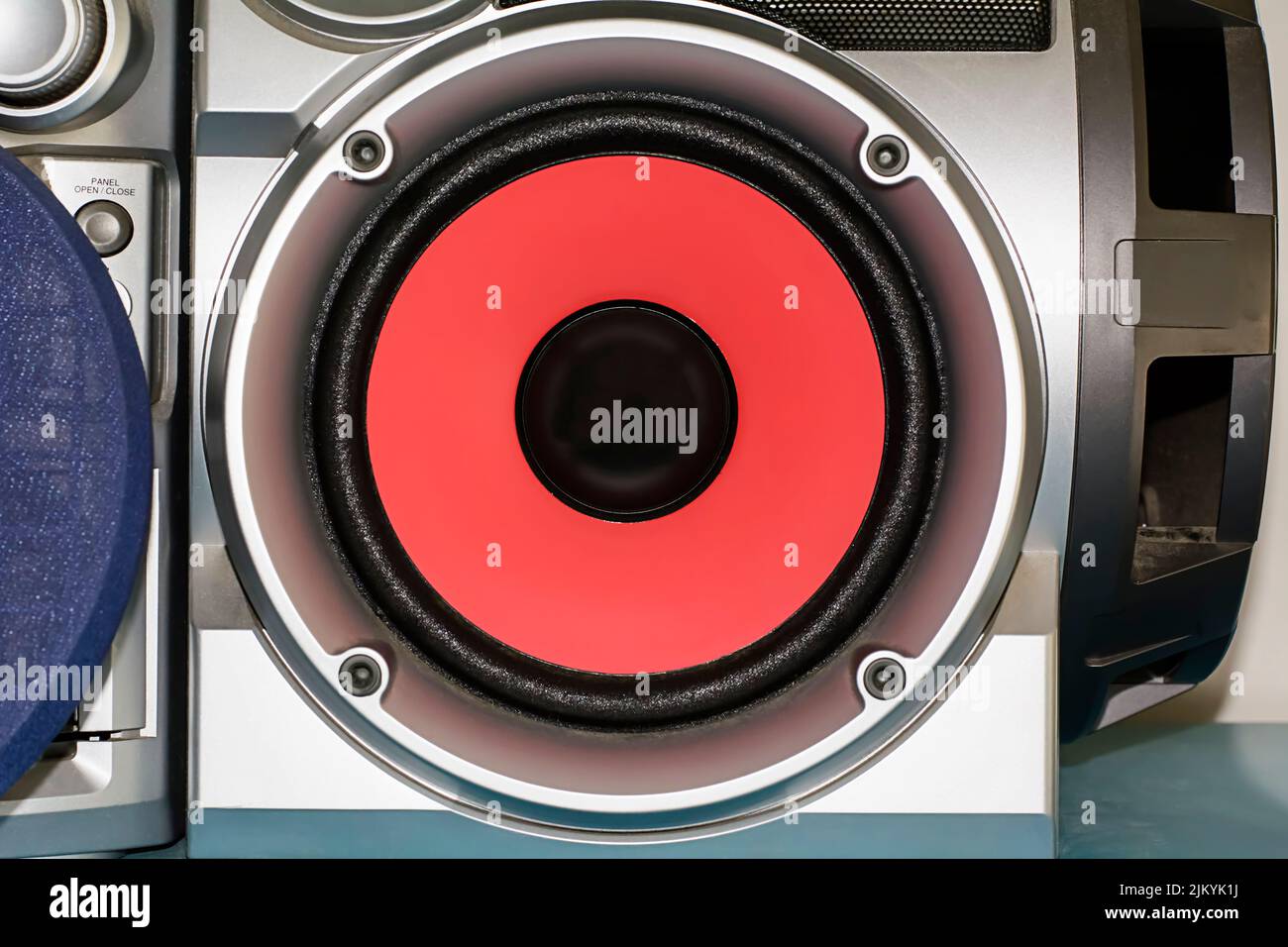 The loudspeaker is red of music player Stock Photo - Alamy