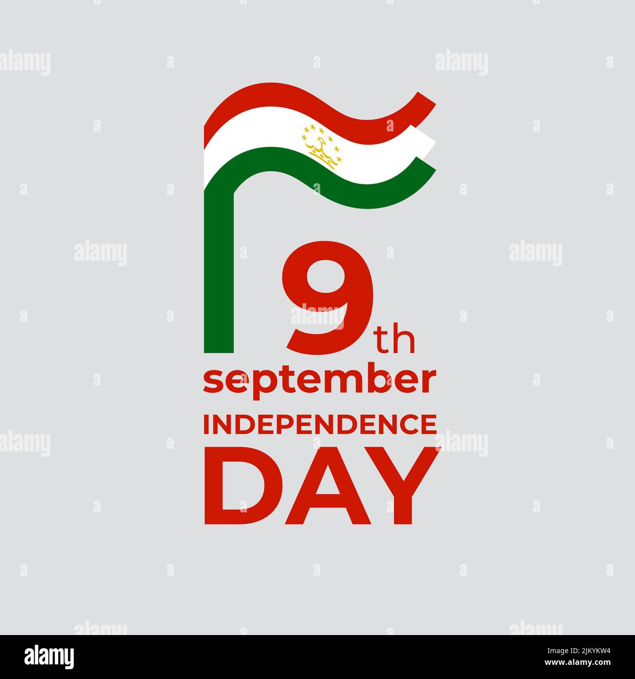 September 9, tajikistan independence day. Vector template with wavy ...