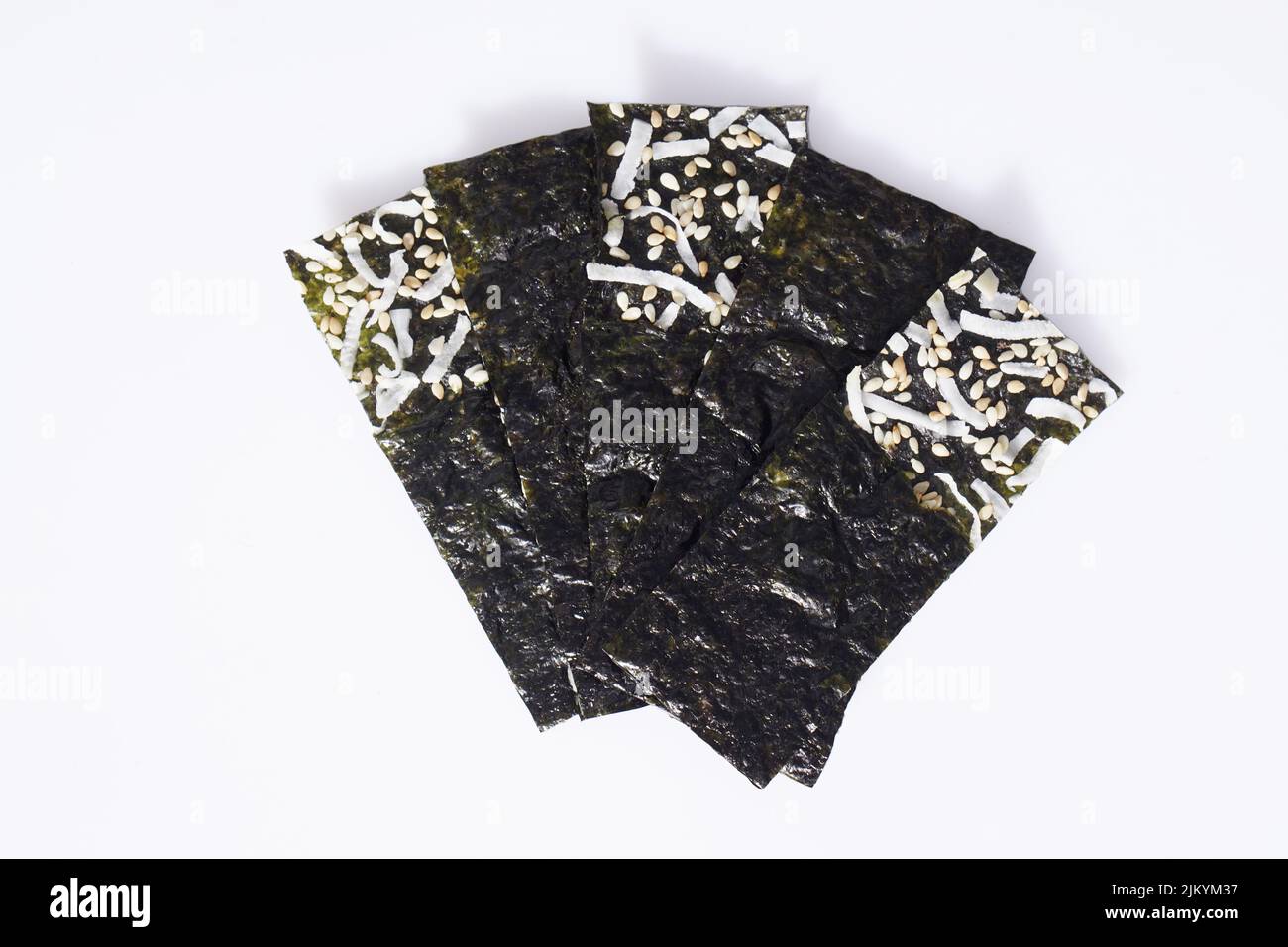 Dried seaweed snack isolated on a white background Stock Photo - Alamy