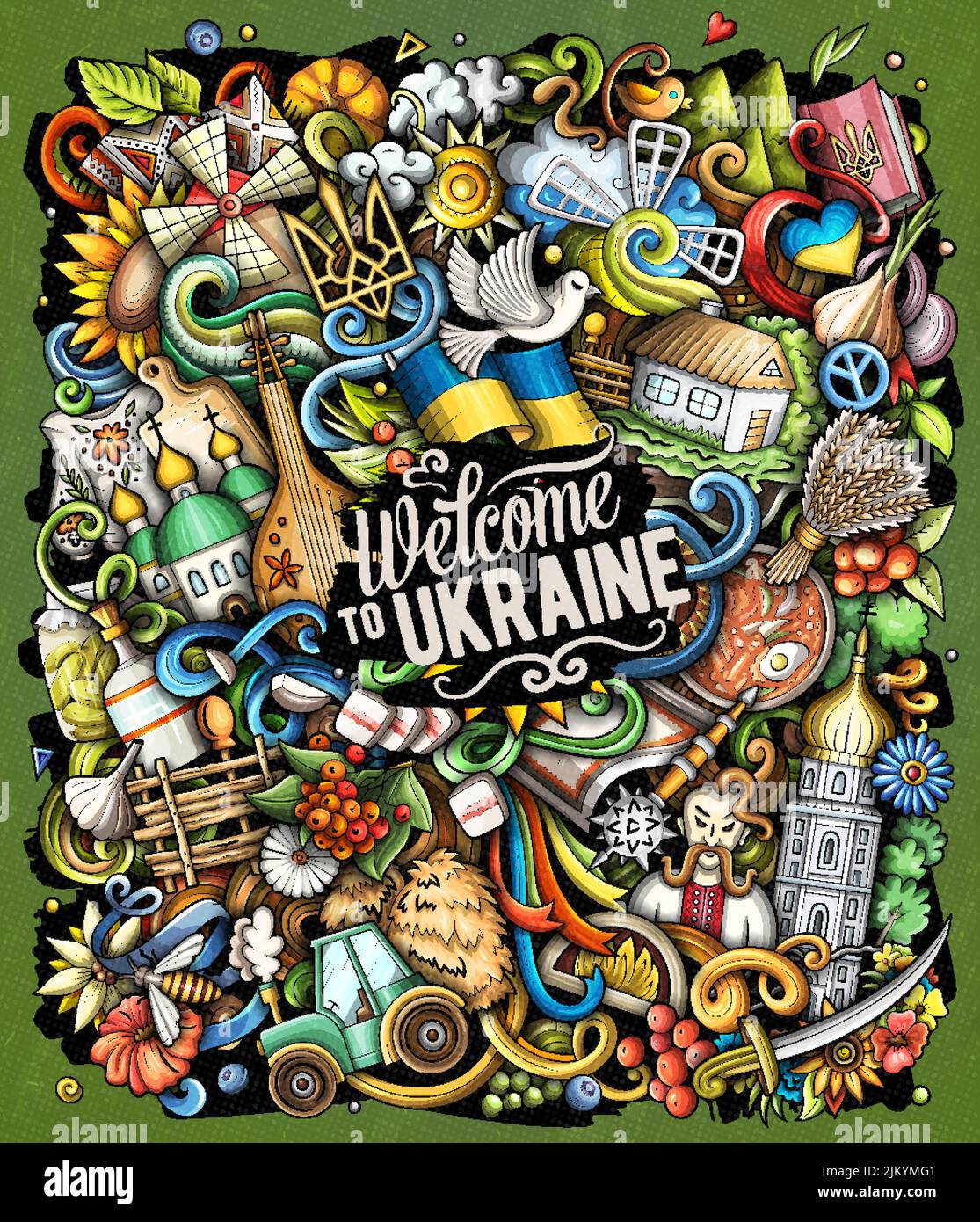 Ukraine cartoon vector doodles illustration Stock Vector Image & Art ...