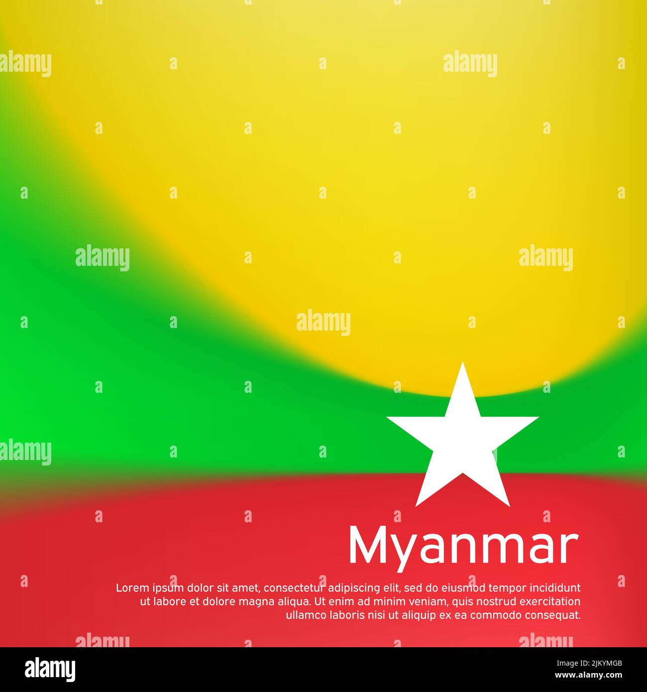 Myanmar flag background. Blurred pattern in the colors of the myanmar ...