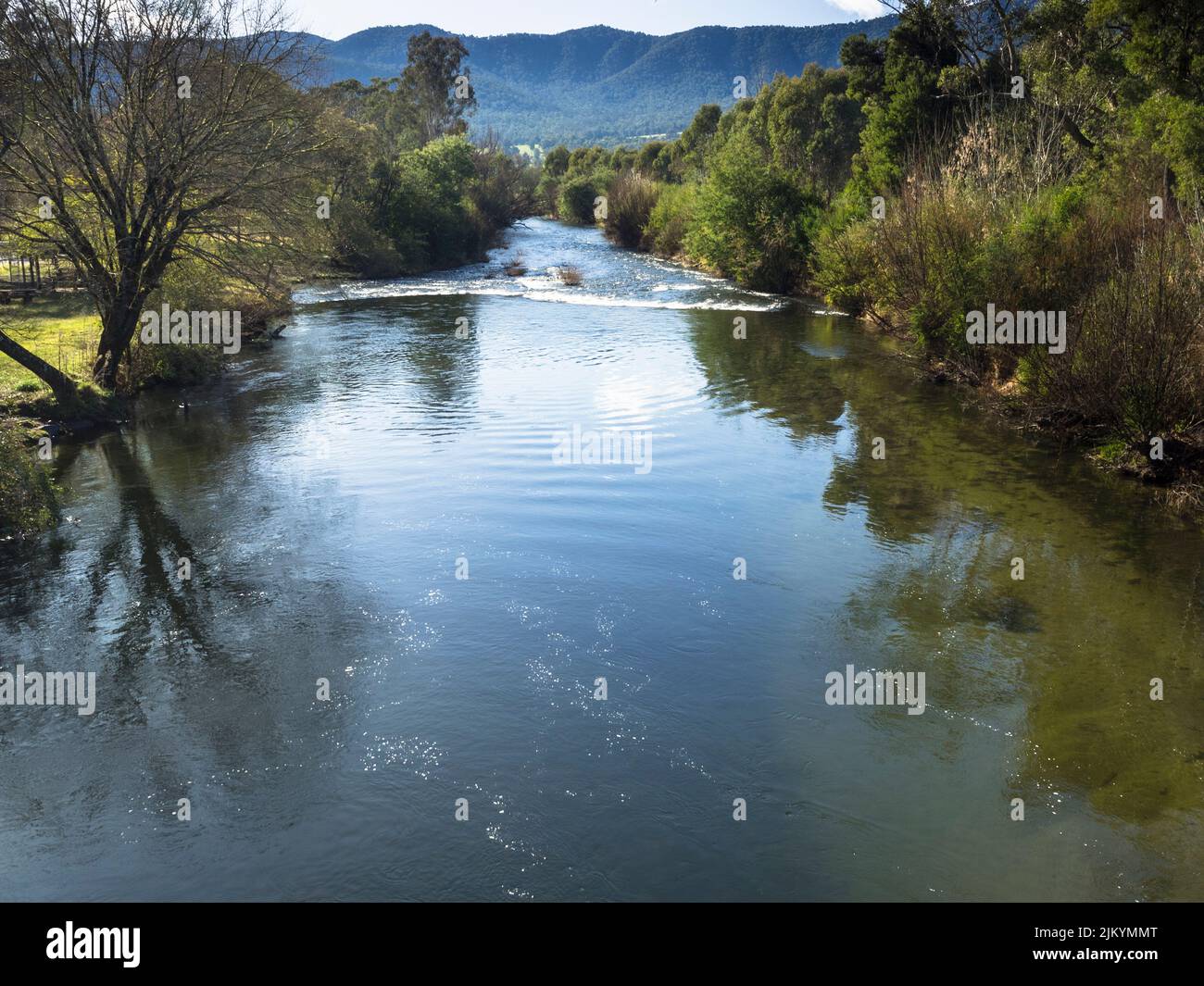 Kiewa River from Ryders Bridge, Tawonga Stock Photo - Alamy