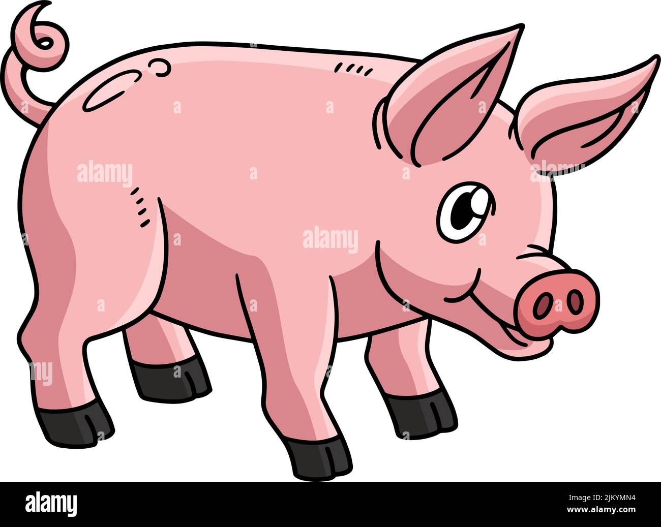 Pig Animal Cartoon Colored Clipart Illustration Stock Vector Image ...