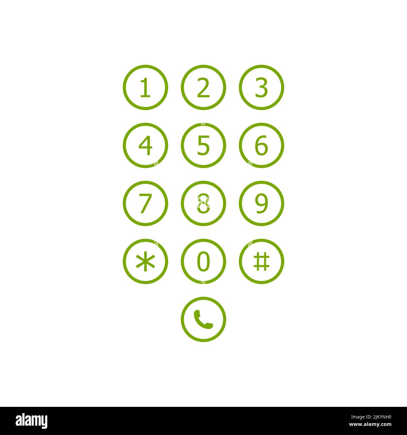 Keypad for phone. Flat user interface keypad isolated on white ...