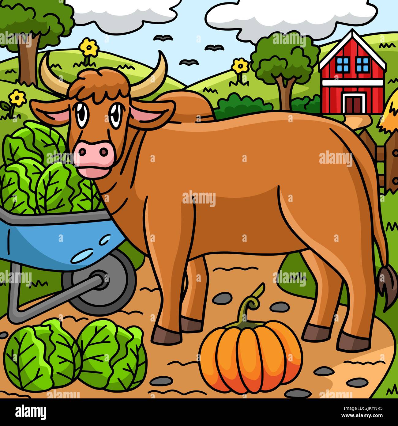 Ox Animal Colored Cartoon Illustration Stock Vector Image & Art - Alamy