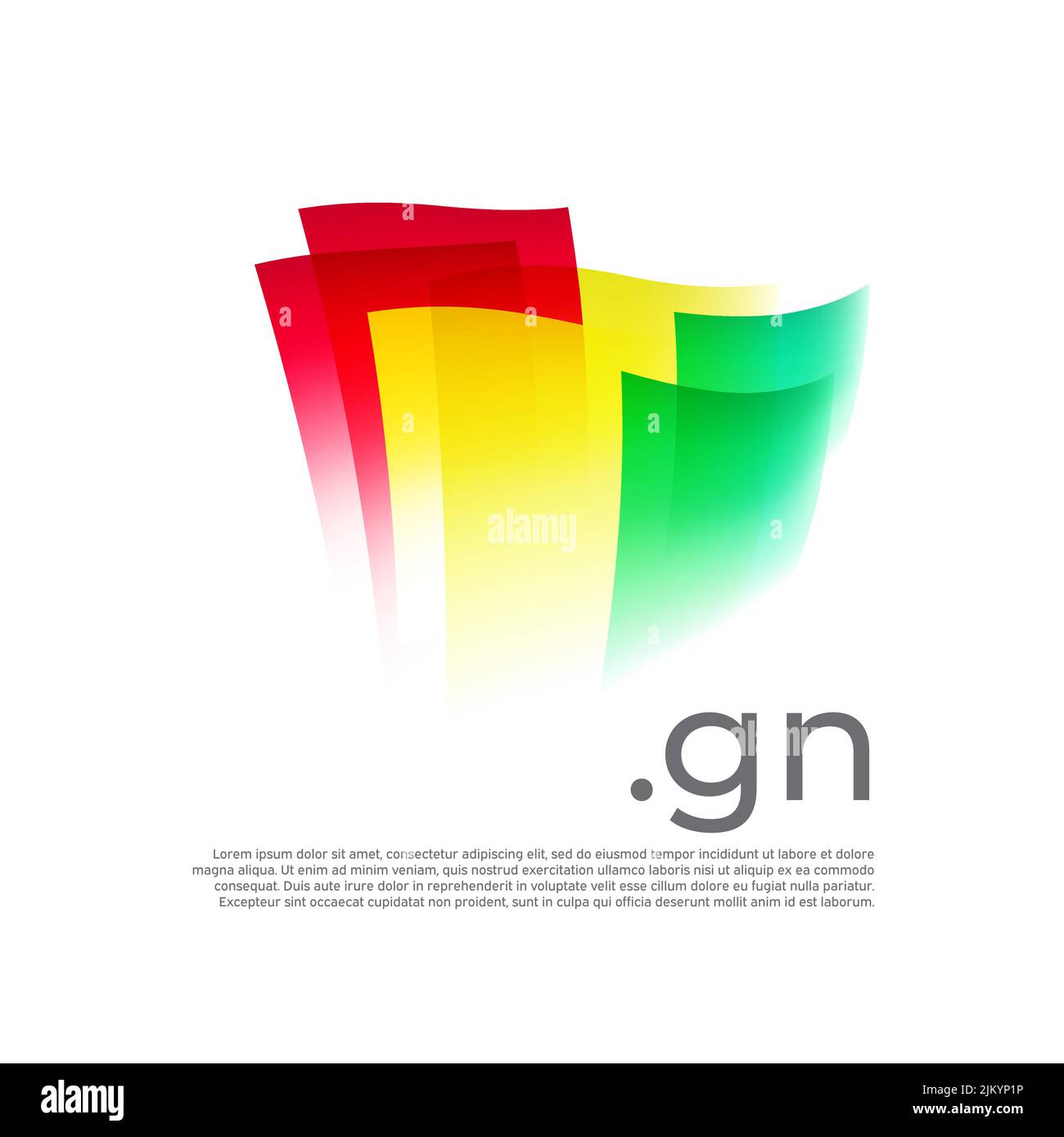 Guinea flag. Vector stylized design national poster on a white ...