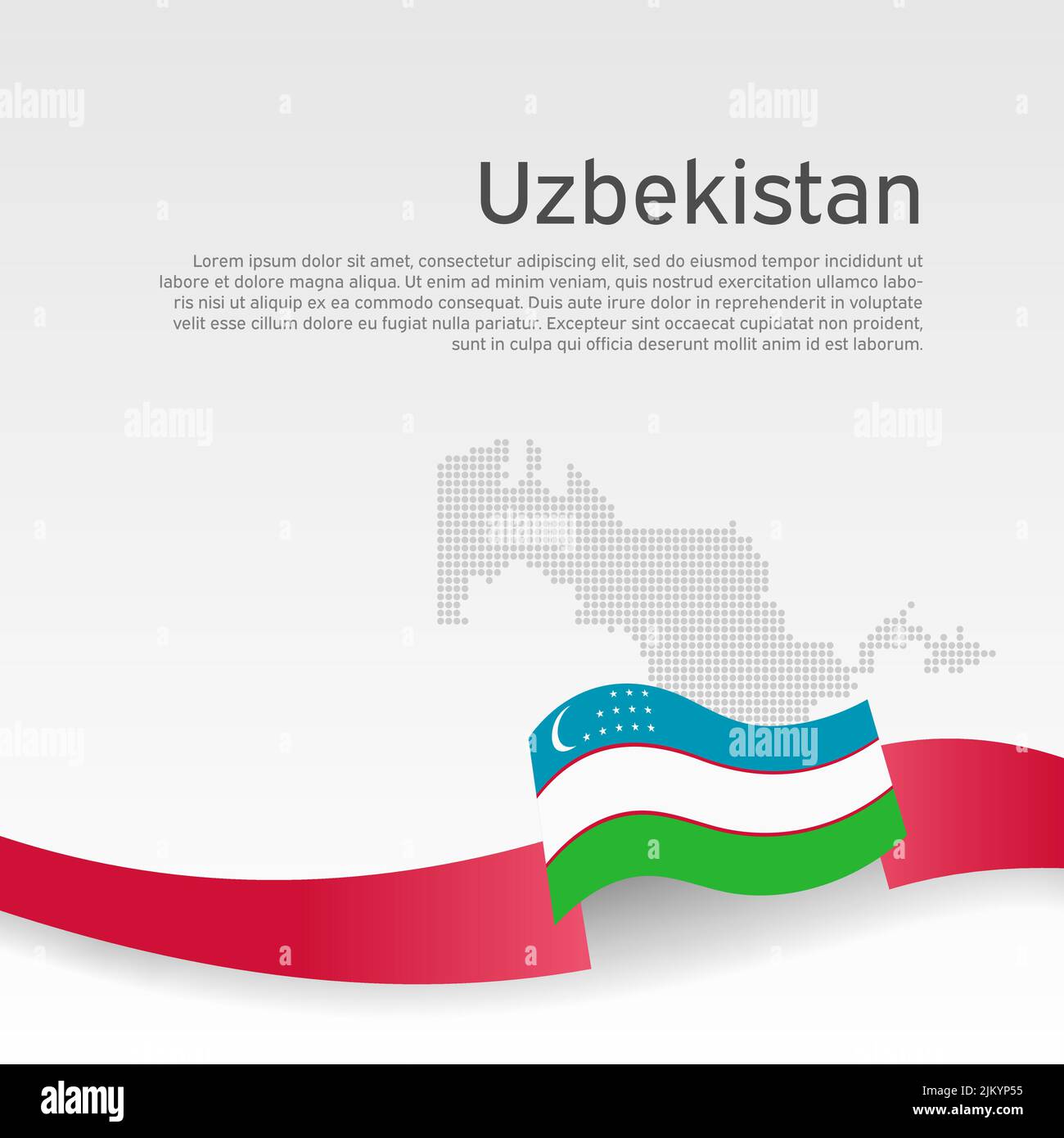 Uzbekistan flag, mosaic map on white background. Cover for uzbek ...