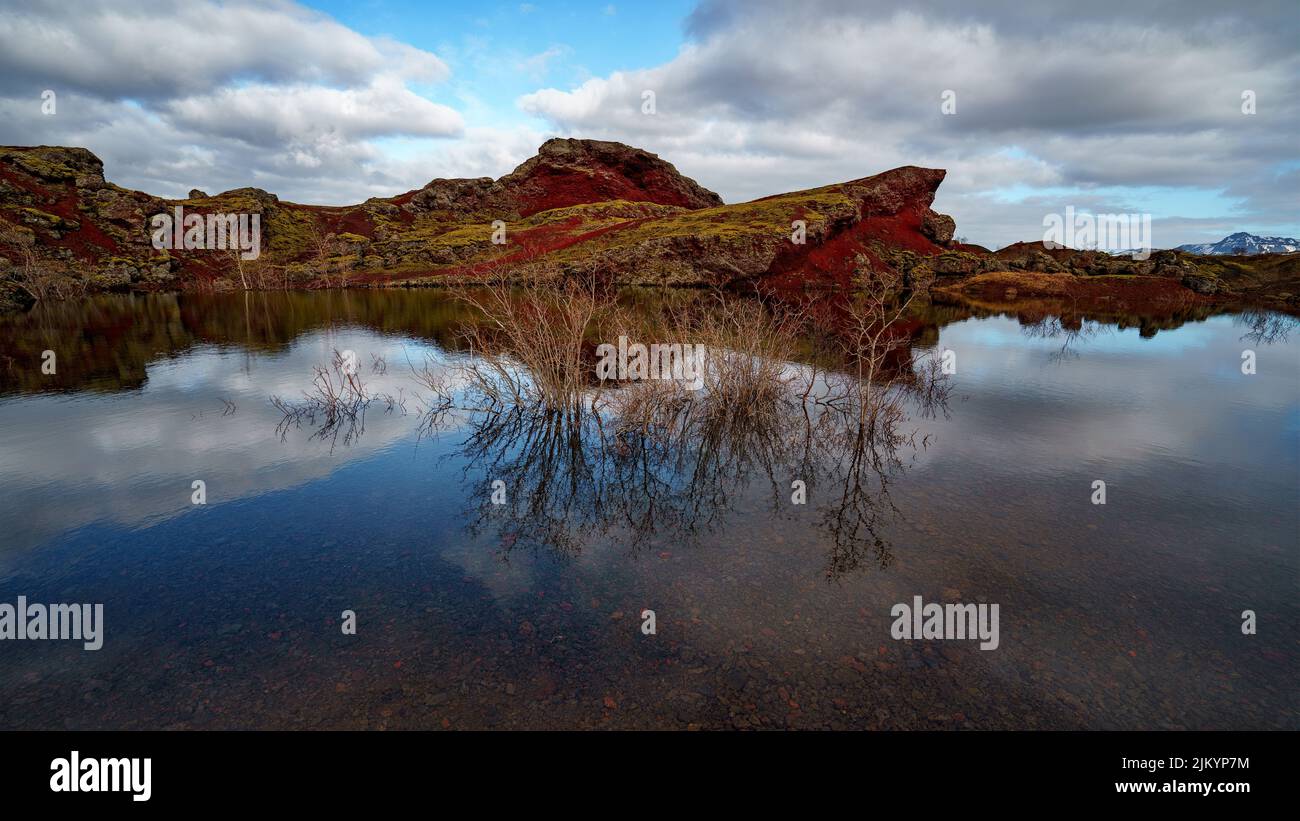 The magnetic shot of the Cluster of rootless cones, Reykjavik, Iceland ...
