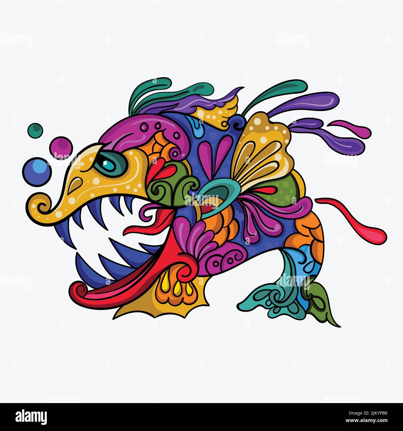 A fish monster design in vibrant colors Stock Vector Image & Art - Alamy
