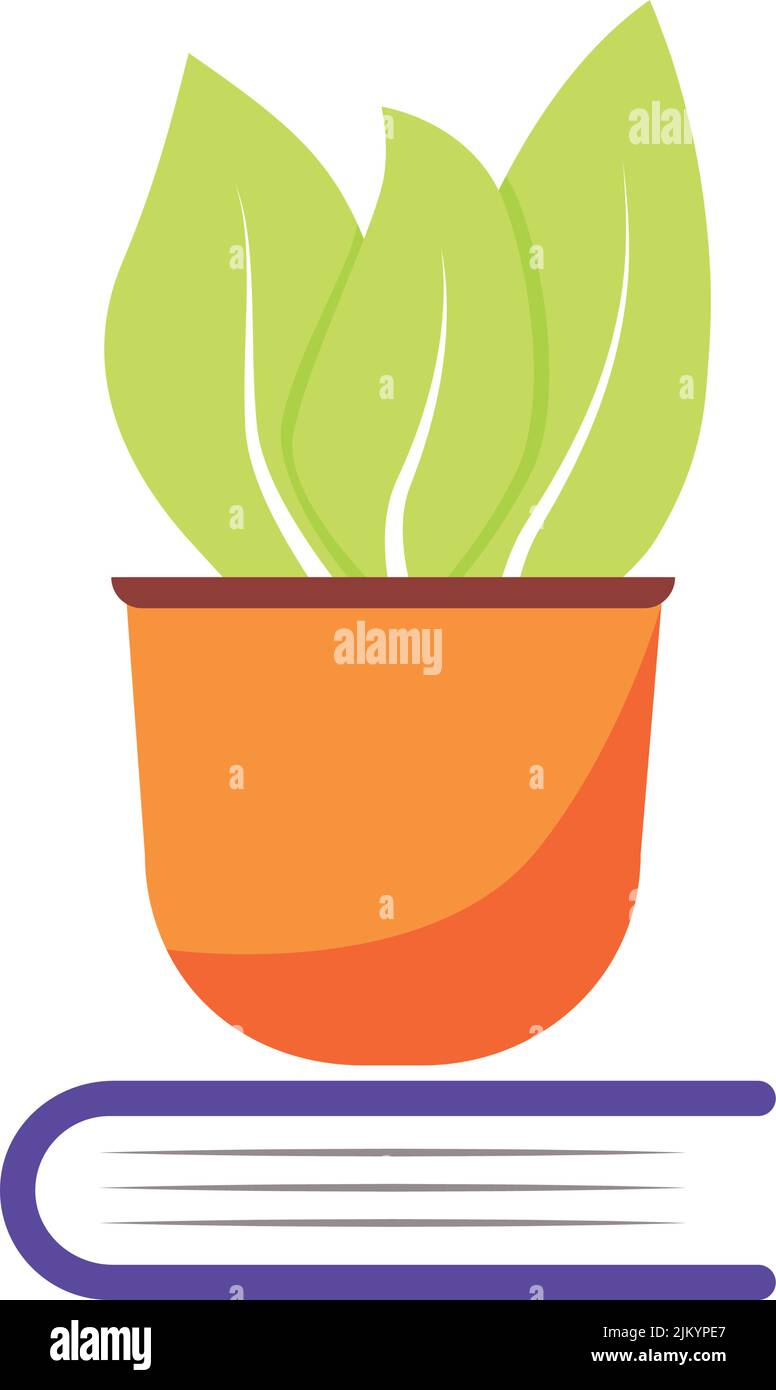 Potted plant on book semi flat color vector object Stock Vector Image ...