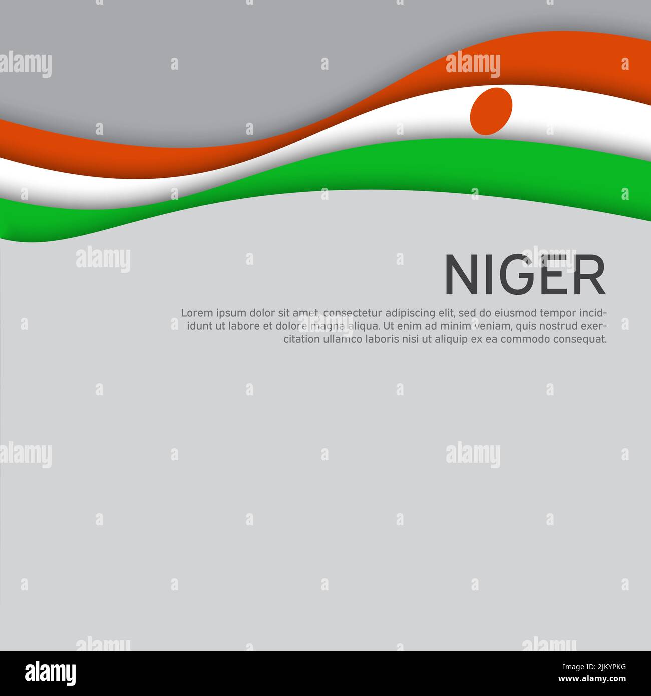 Abstract waving niger flag. Creative background for design of patriotic ...