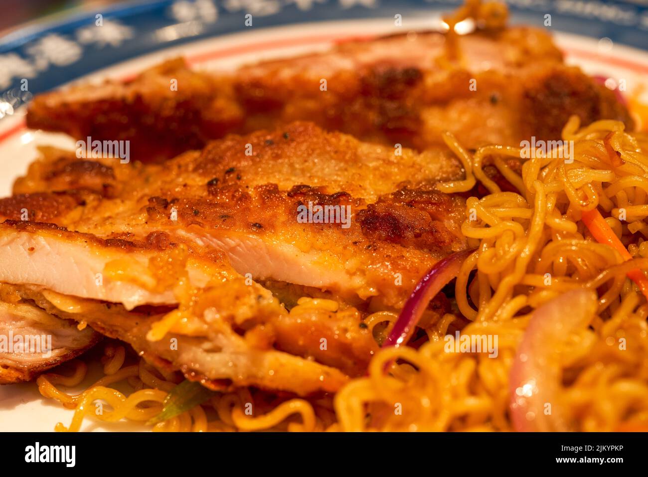 A delicious Hong Kong-style tea restaurant dish, Fried Chicken Chop ...