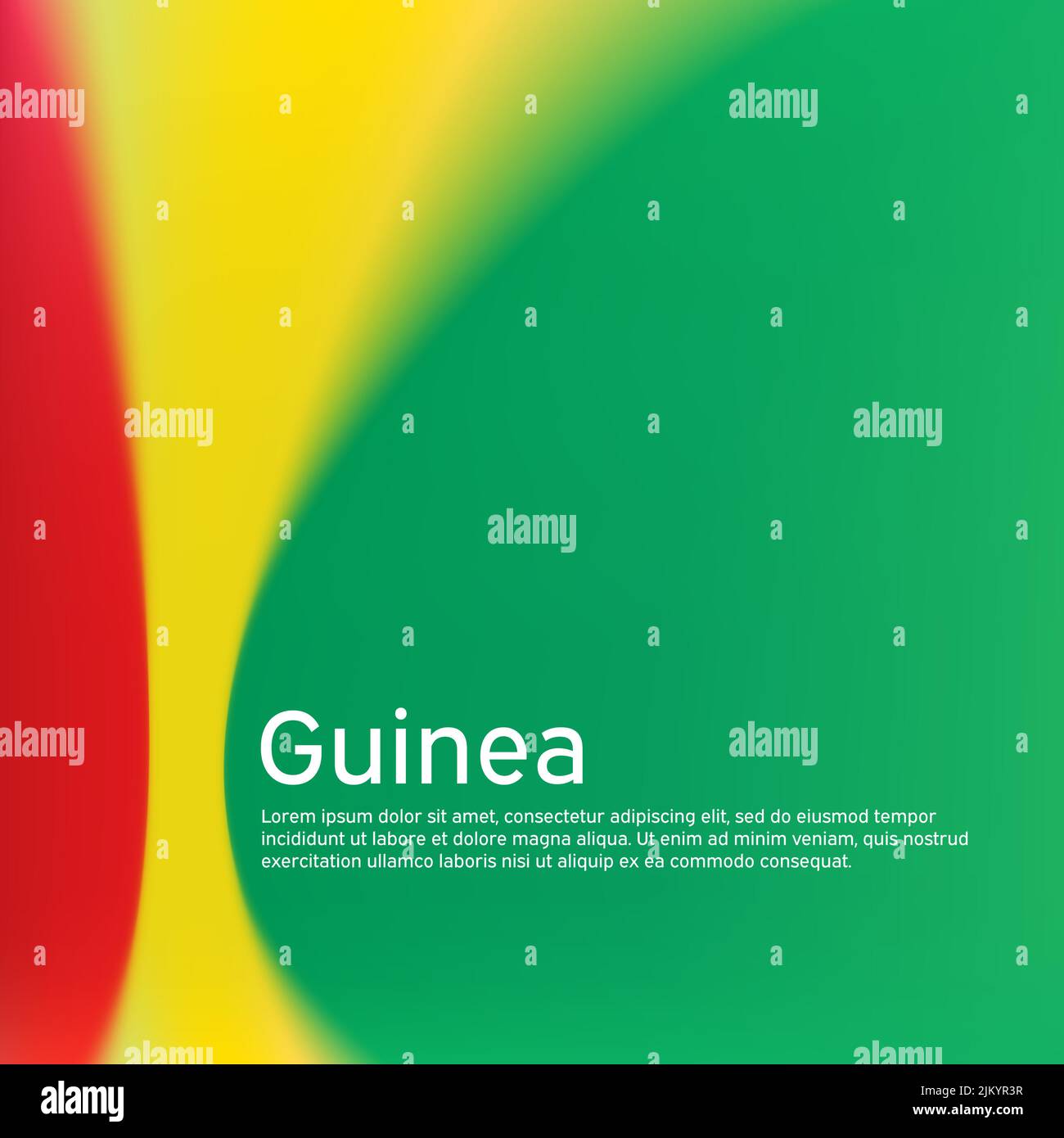 Guinea flag background. Blurred pattern in the colors of the guinean ...