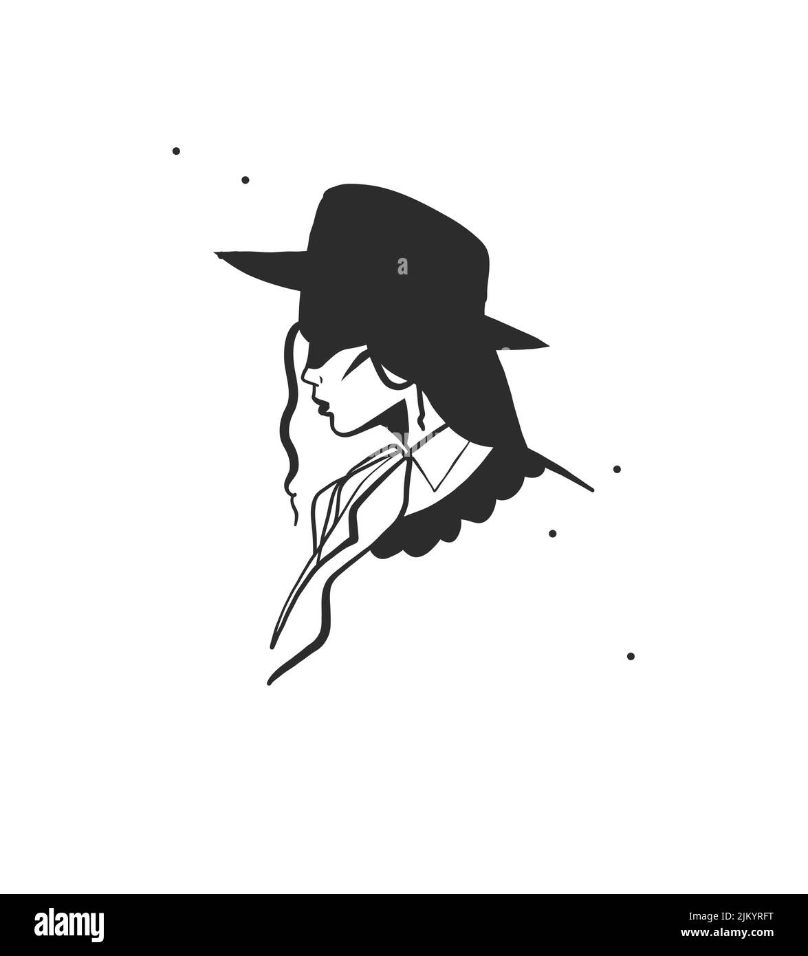 Boho girl graphic Black and White Stock Photos & Images - Alamy