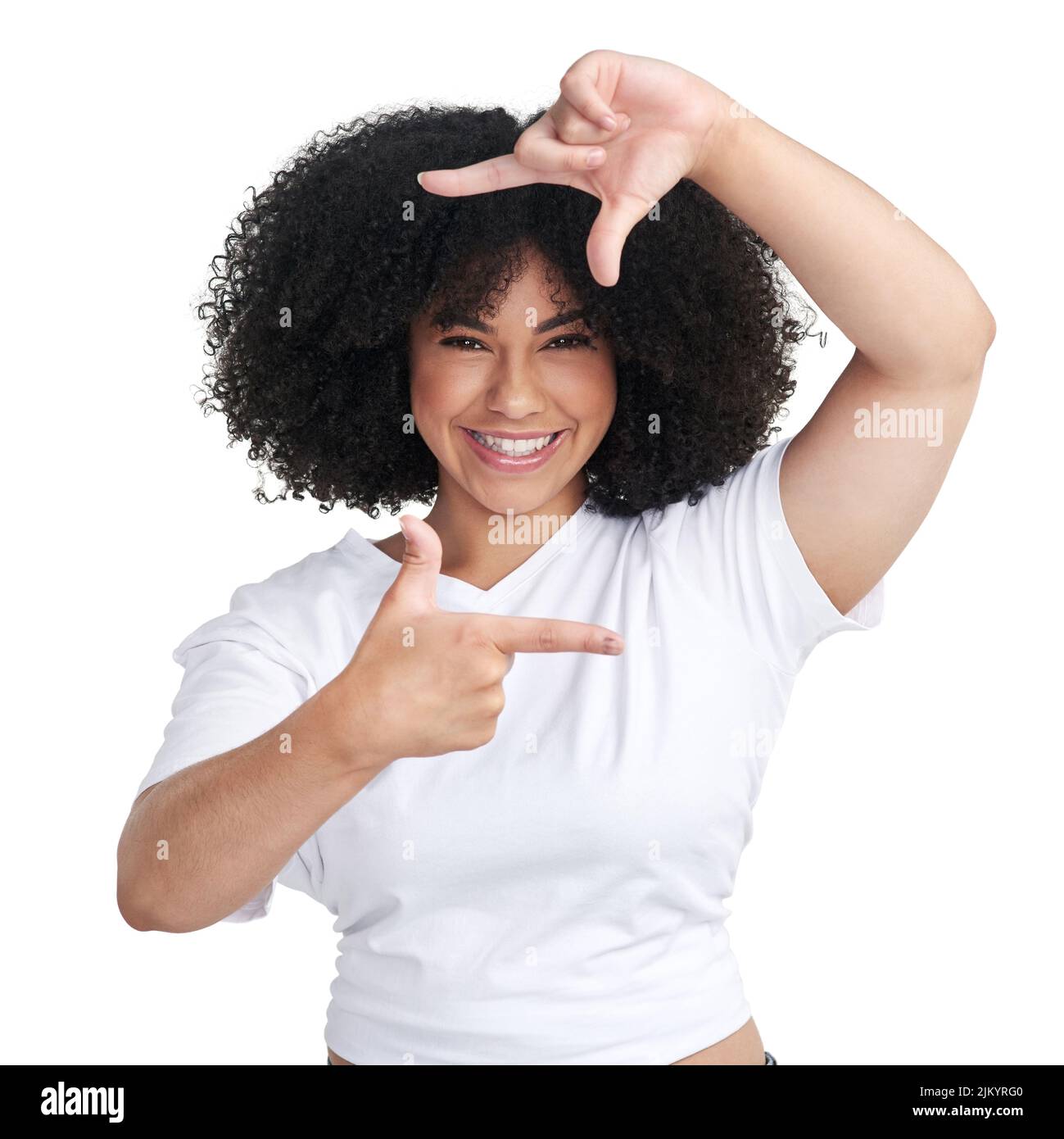 The camera loves you. Studio shot of an attractive young woman making a ...