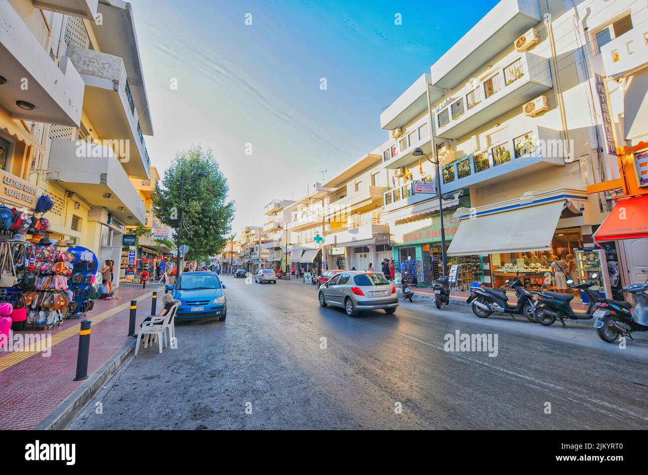 Downtown of Hersonisos city in Crete, Greece Stock Photo - Alamy