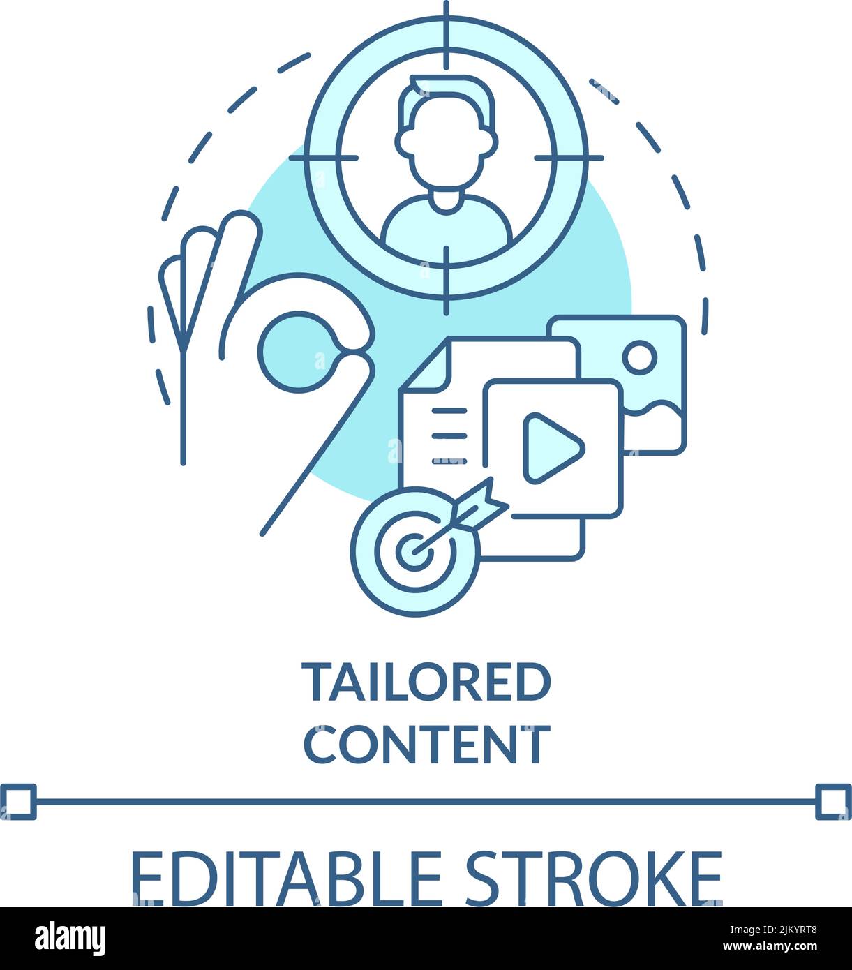 Tailored content turquoise concept icon Stock Vector Image & Art - Alamy