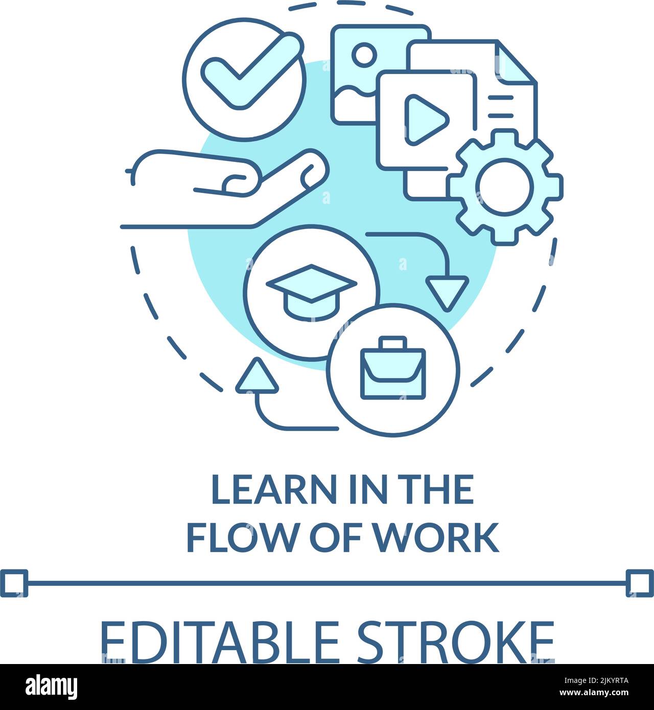 Learn in flow of work turquoise concept icon Stock Vector Image & Art ...