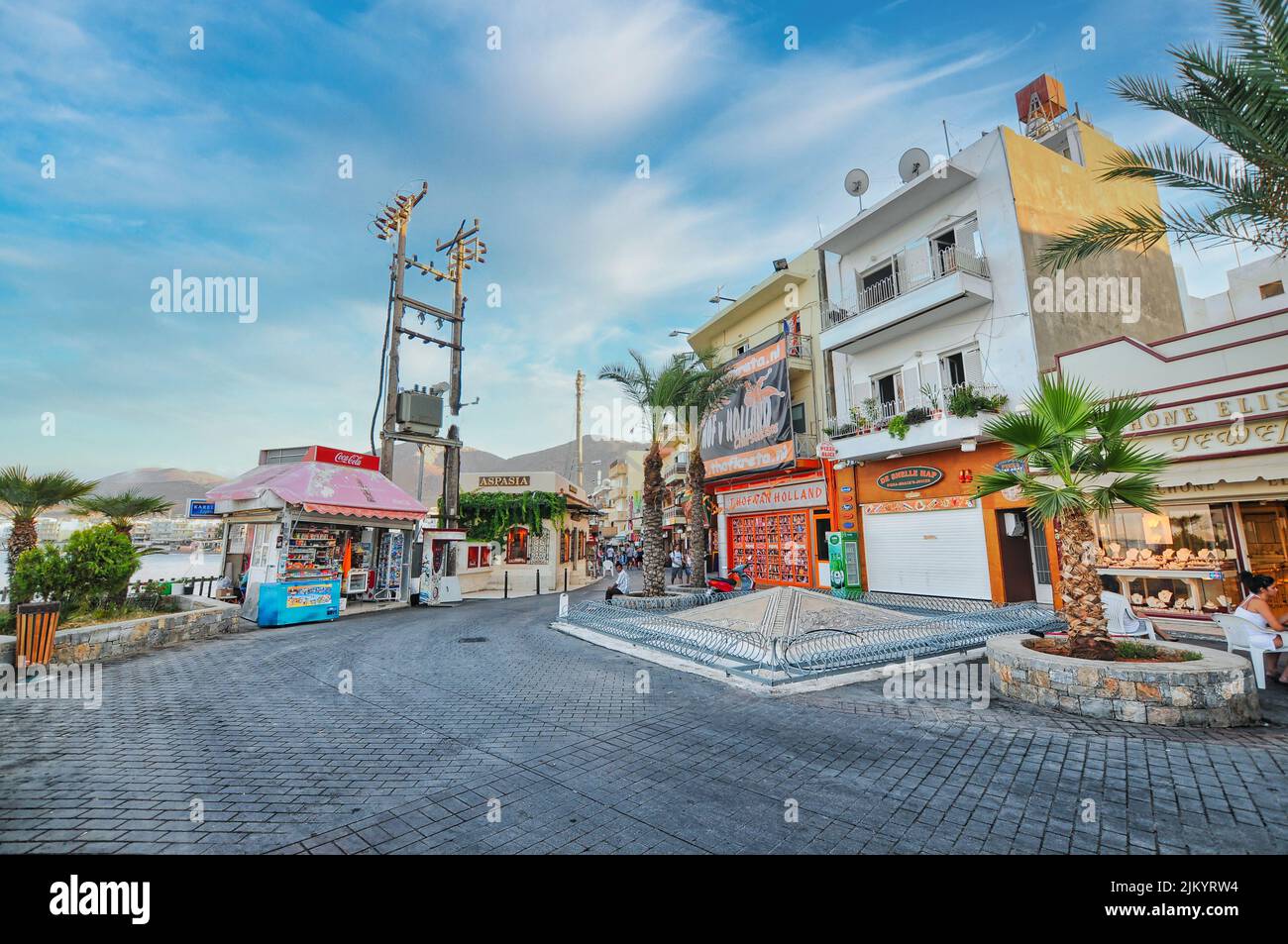 Downtown of Hersonisos city in Crete, Greece Stock Photo - Alamy