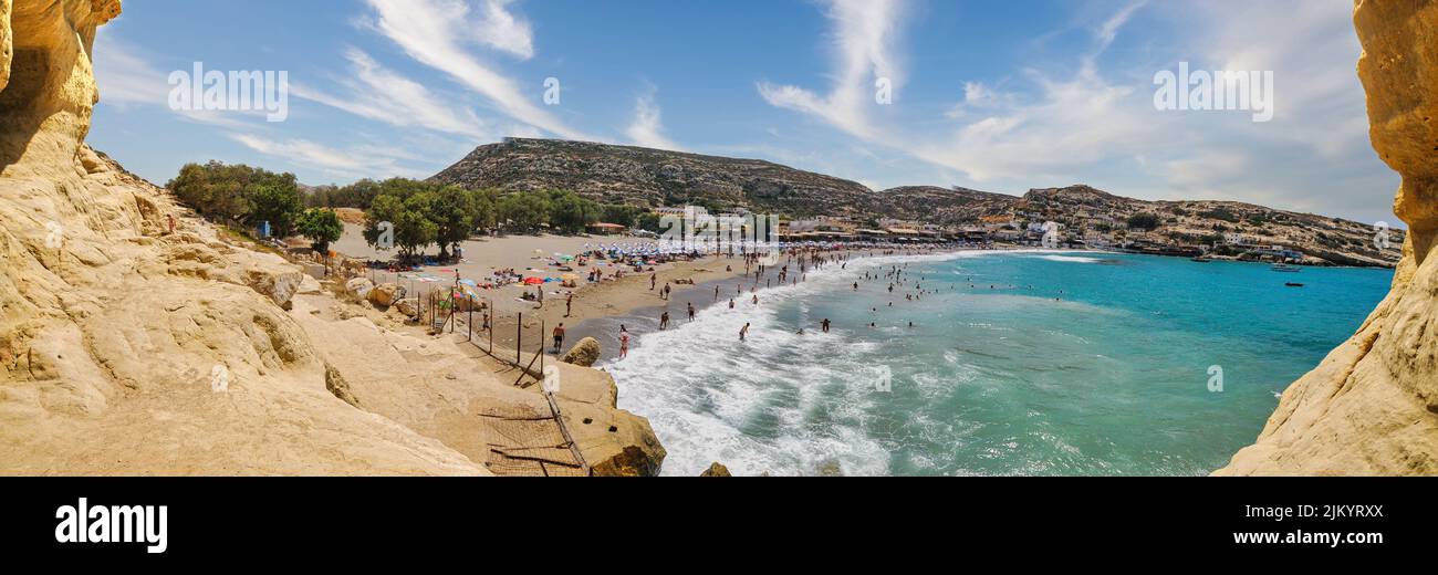 Panoramic view matala beach hi-res stock photography and images - Alamy