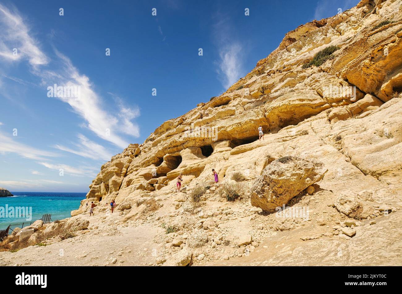 Matala caves on greek island hi-res stock photography and images - Alamy