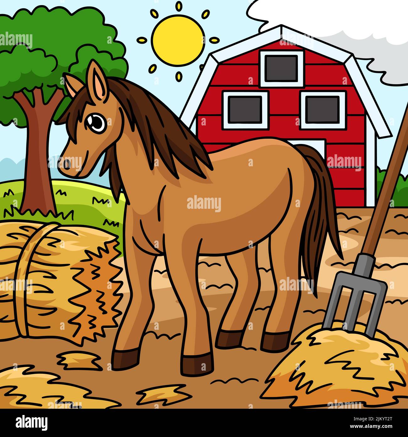 Horse Animal Colored Cartoon Illustration Stock Vector Image & Art - Alamy