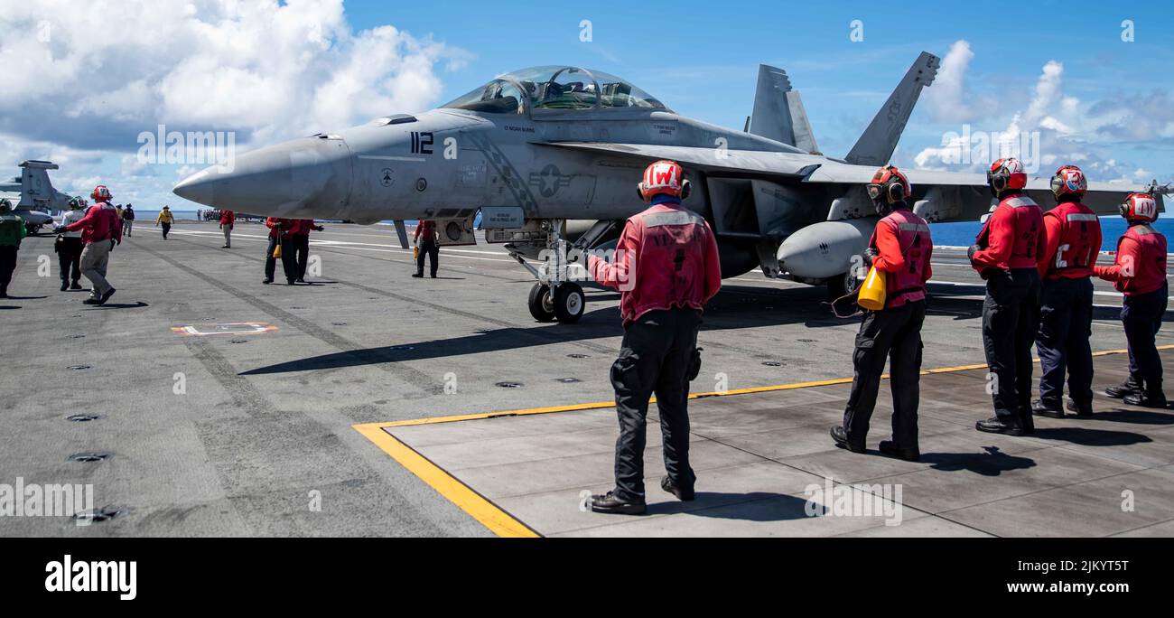 220803-N-WU964-1035 PHILIPPINE SEA (Aug. 3, 2022) Sailors prepare to ...