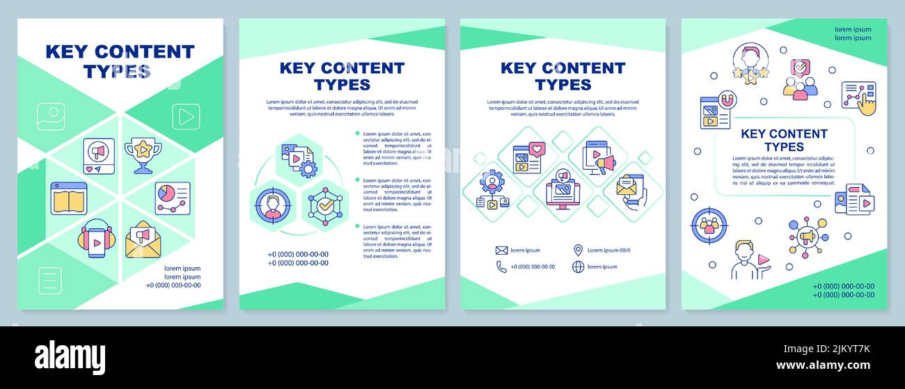 Key content types green brochure template Stock Vector Image & Art - Alamy