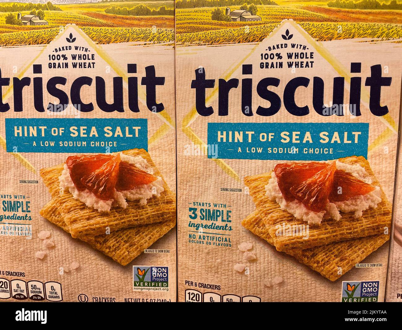 Grovetown, Ga USA - 04 20 22: Retail store products Triscuit snack ...
